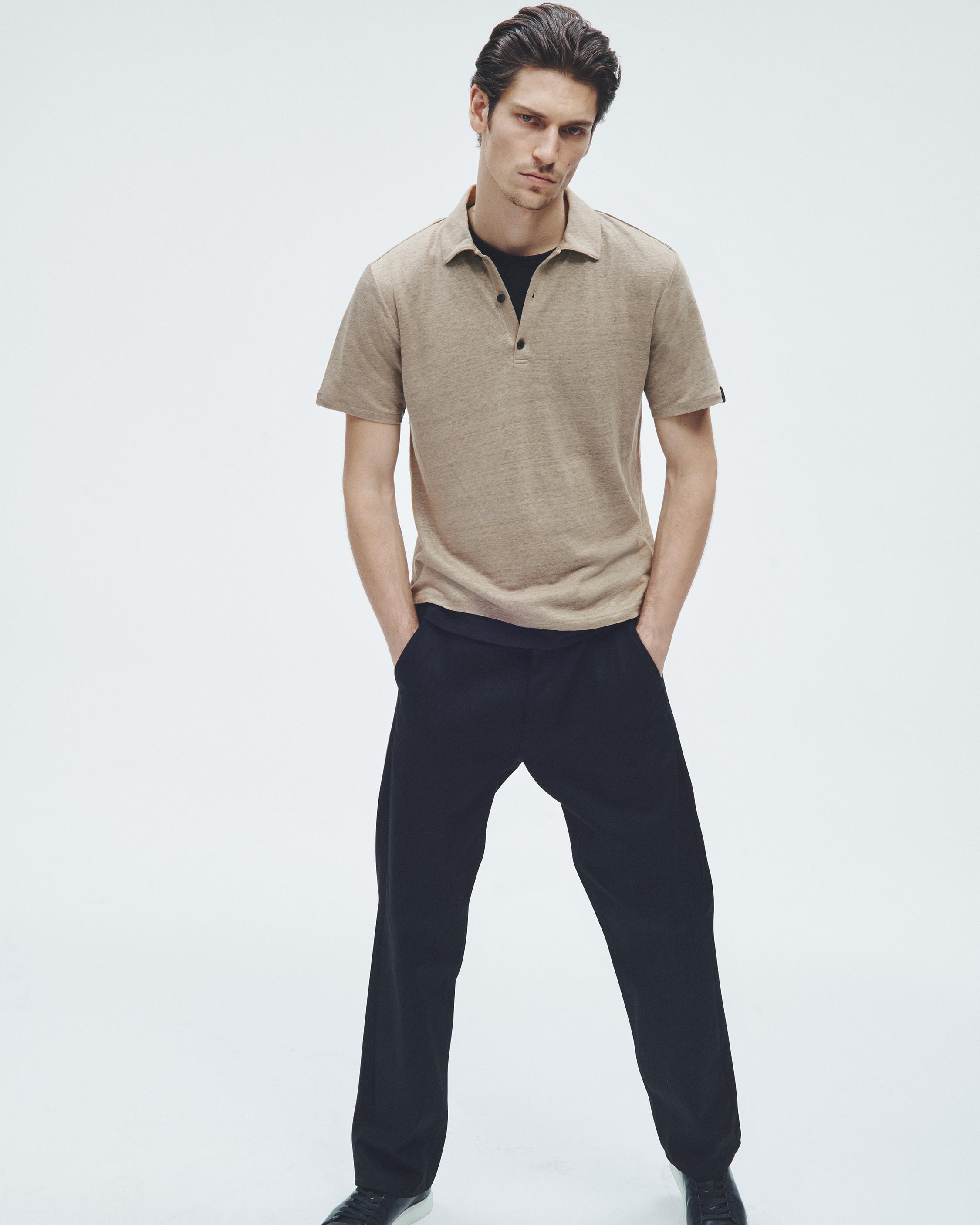 Classic Linen Polo - Taupe | rag & bone