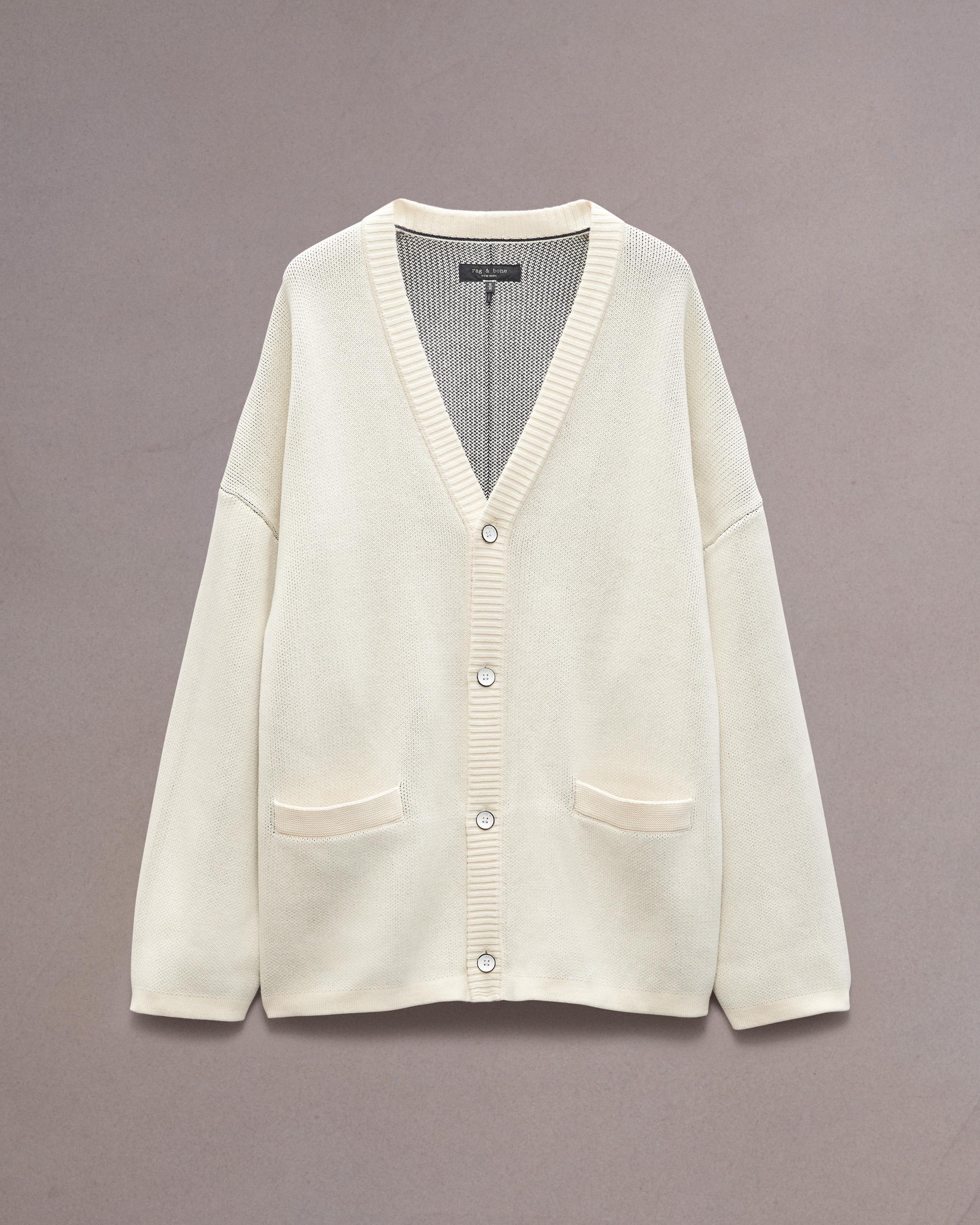 Keaton Cotton Cardigan - Ivory | rag & bone