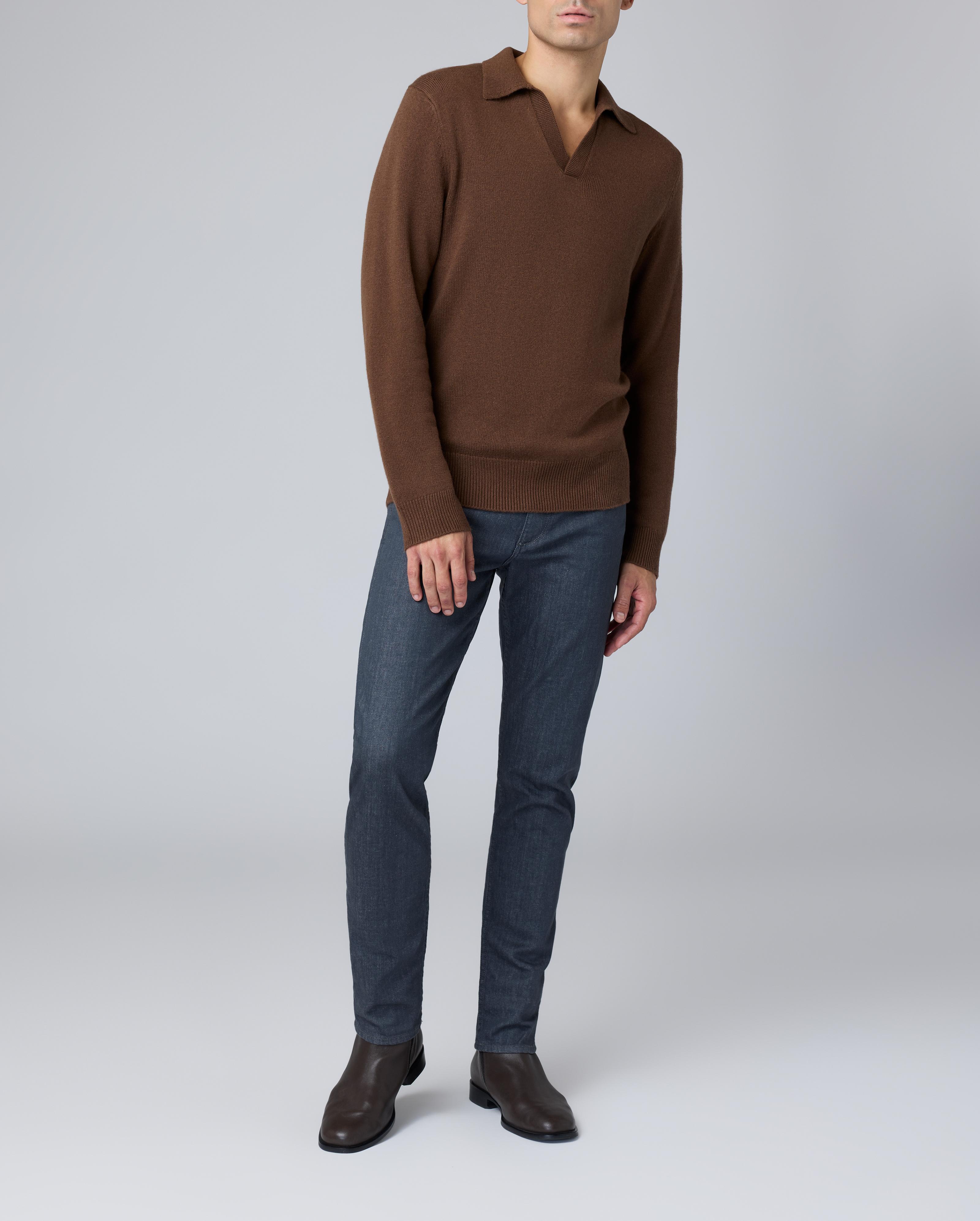 Dominic Wool-Cashmere Polo Sweater - Espresso | rag & bone