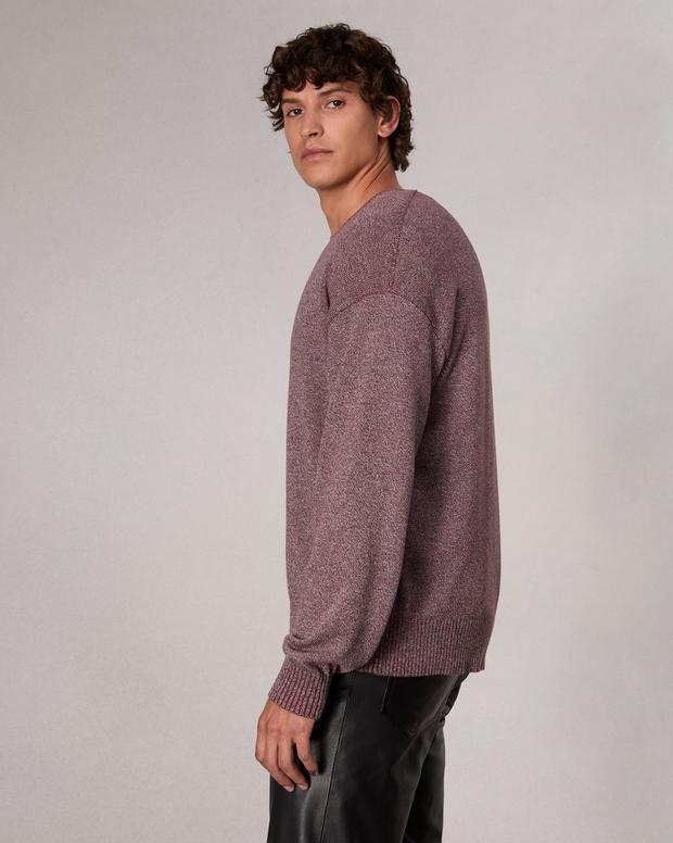 Marled Cotton Sweater - Maroon Multi | rag & bone Marled Cotton Sweater - Maroon Multi | rag & bone