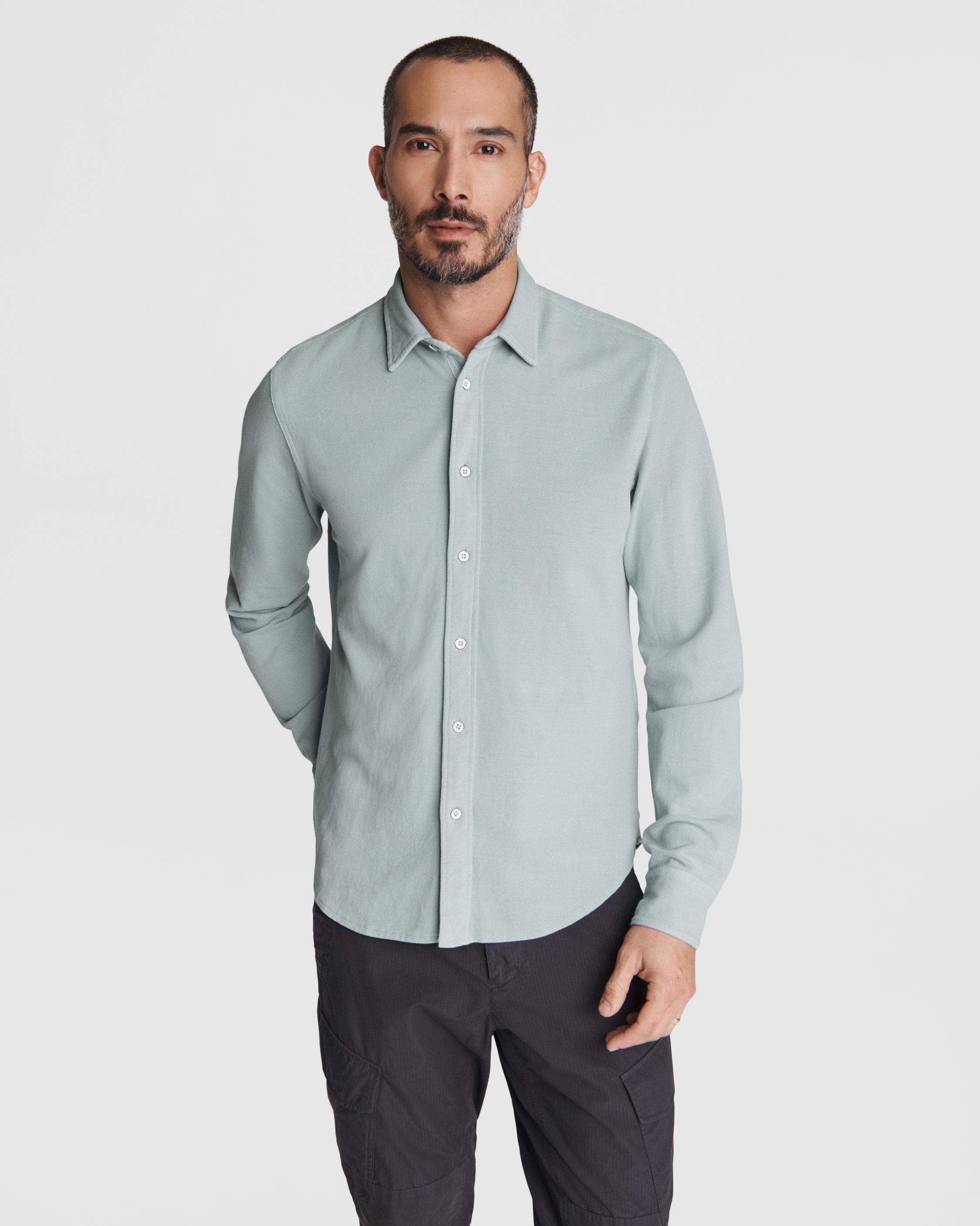 Pursuit 365 Pique Cotton Shirt - Blue Fog | rag & bone