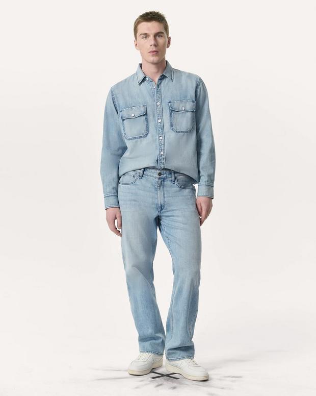 Relaxed Fit Featherweight Denim CPO Overshirt - Fletcher Relaxed Fit Featherweight Denim CPO Overshirt - Fletcher