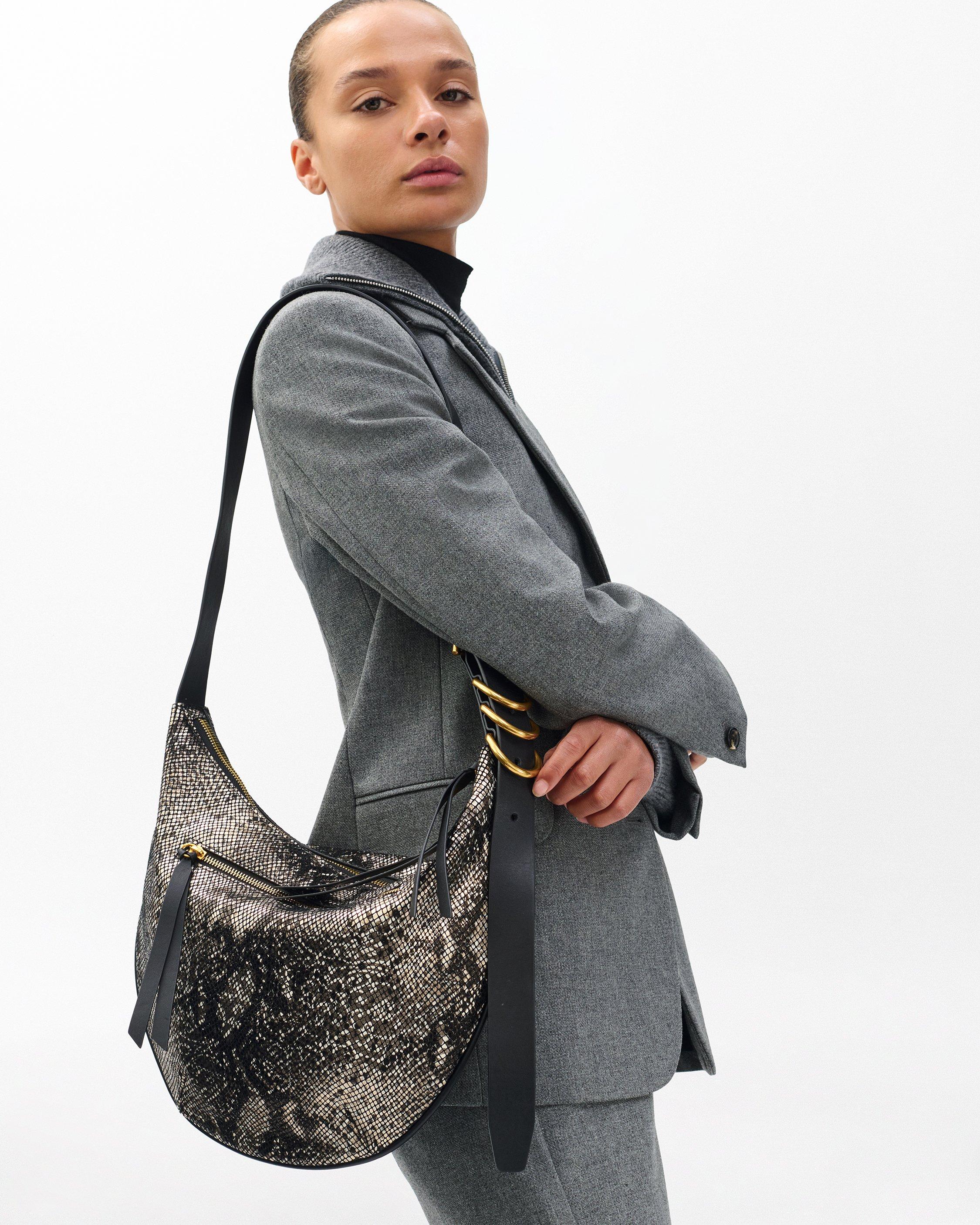 Mercer Medium Python Leather Hobo - Black Multi | rag & bone