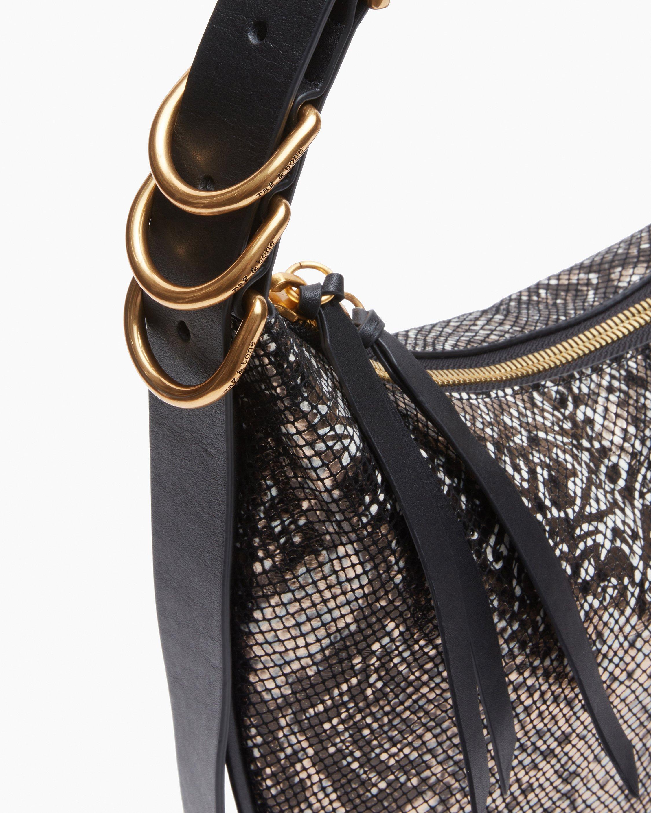 Mercer Medium Python Leather Hobo - Black Multi | rag & bone