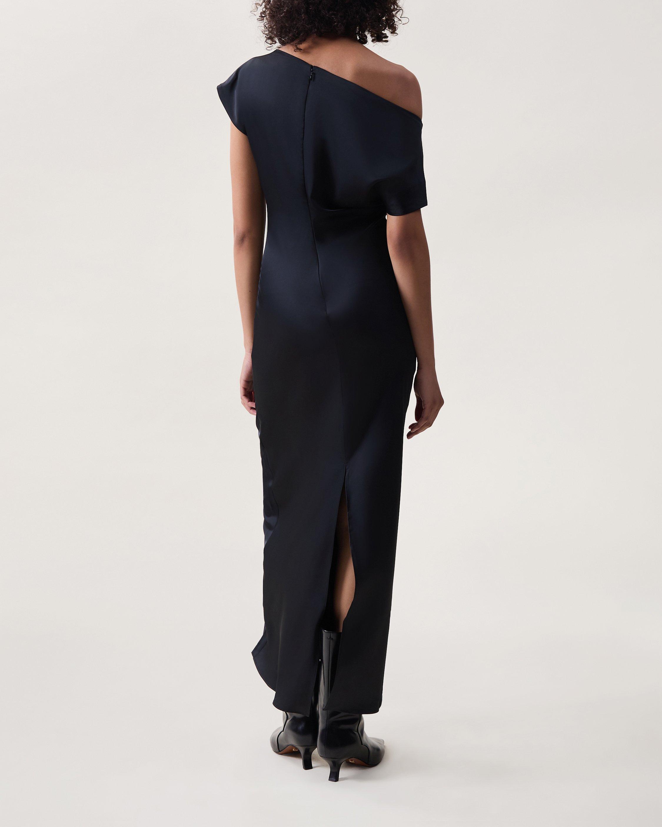 Evelyn Satin Dress - Black | rag & bone