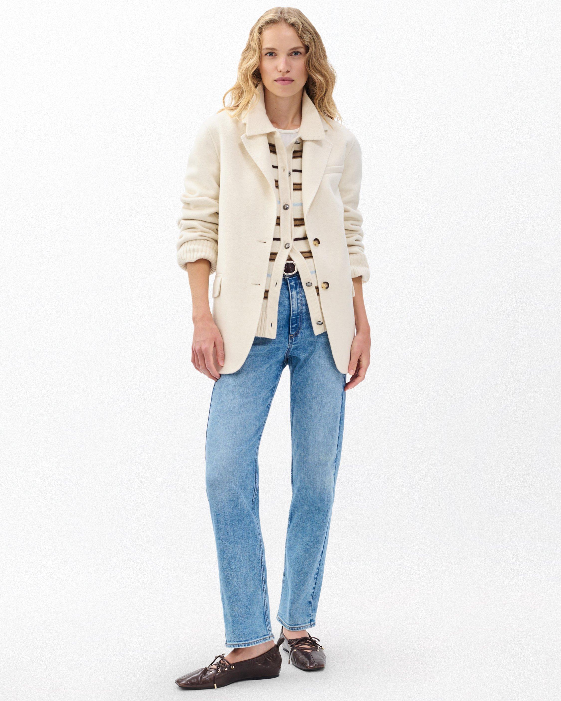 Zoe Double-Face Wool Blazer - Ivory | rag & bone
