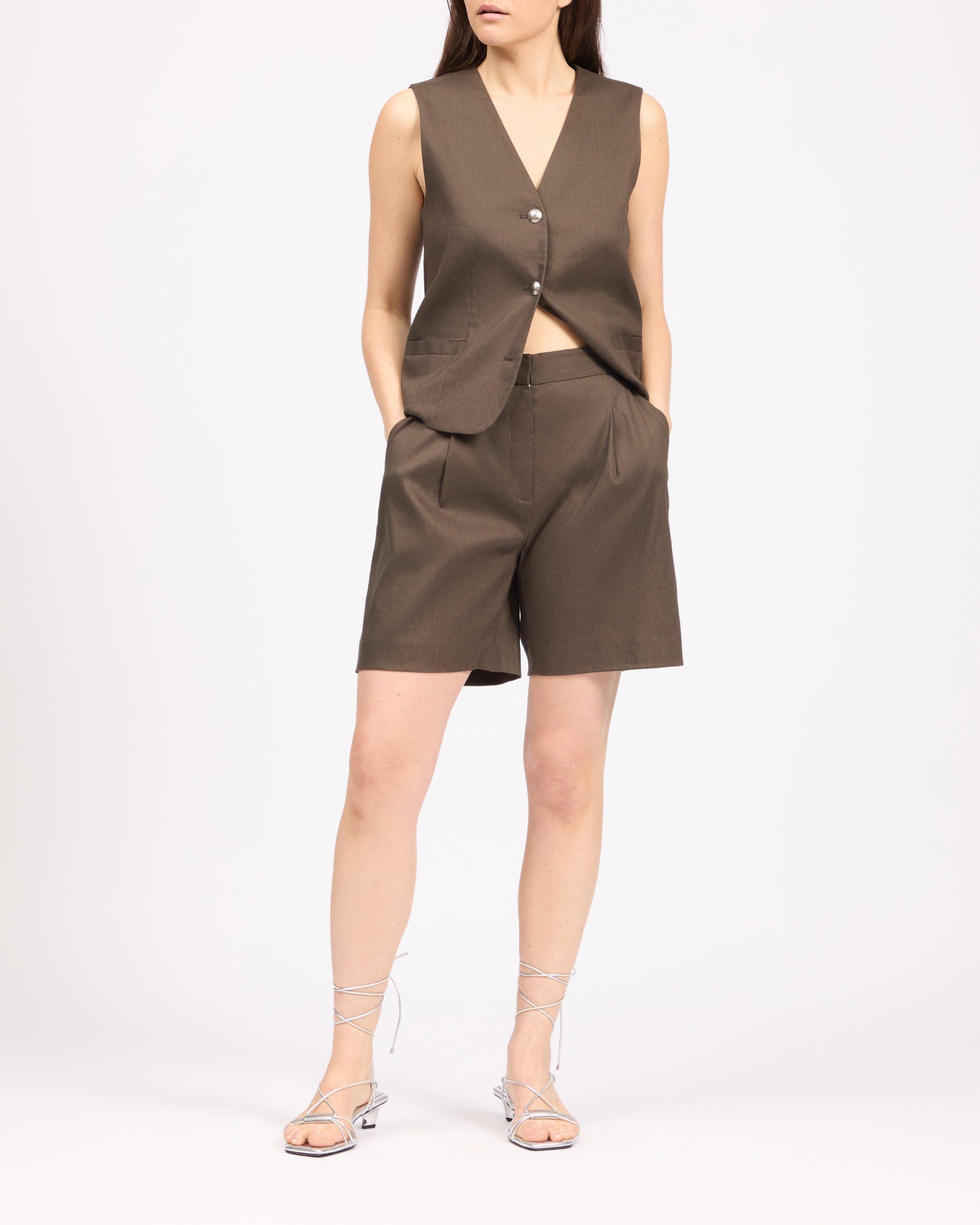 Lena Linen-Blend Short - Midnight Olive | rag & bone