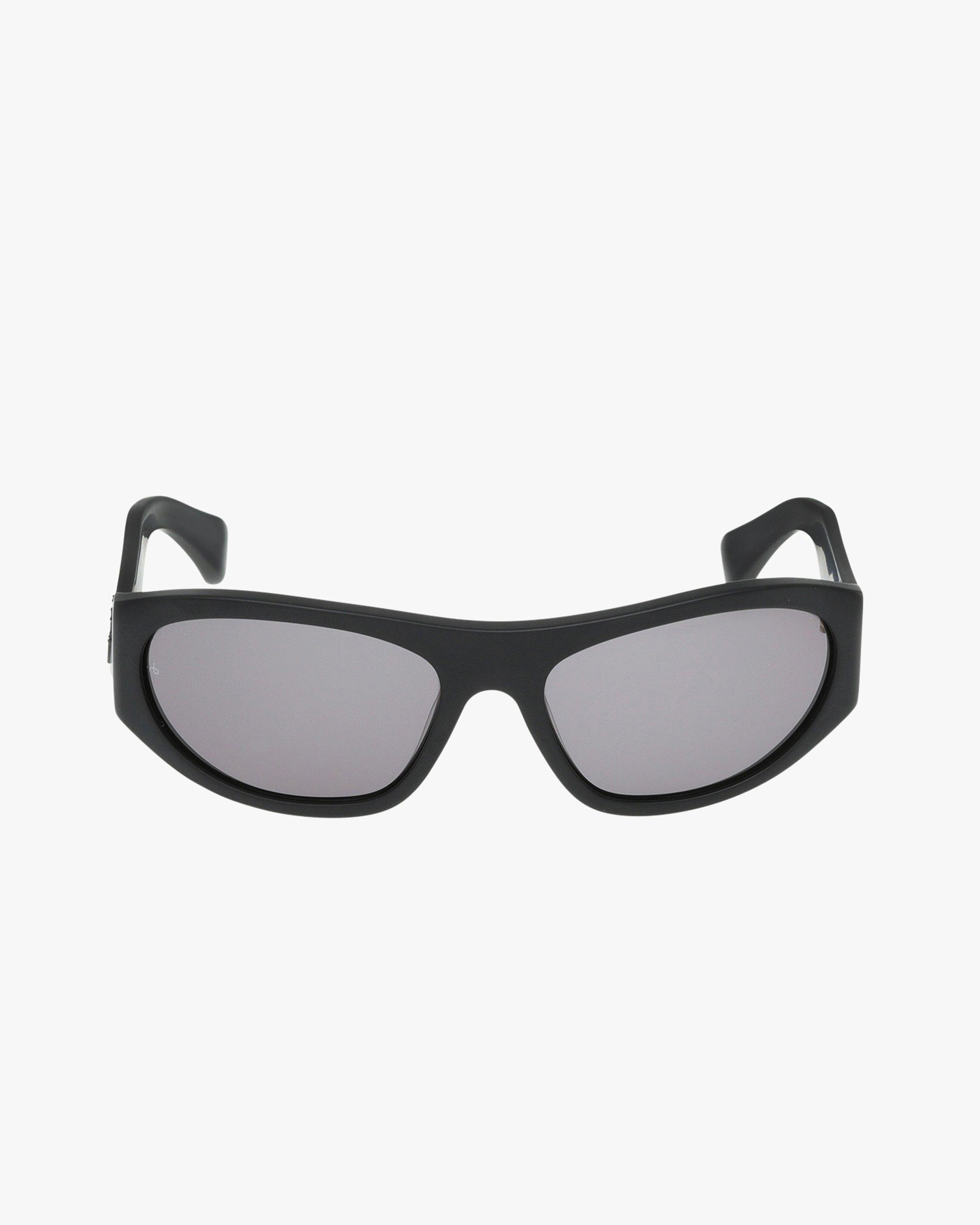 Stevie Oval Wraparound Sunglasses - Black Smoke | rag & bone