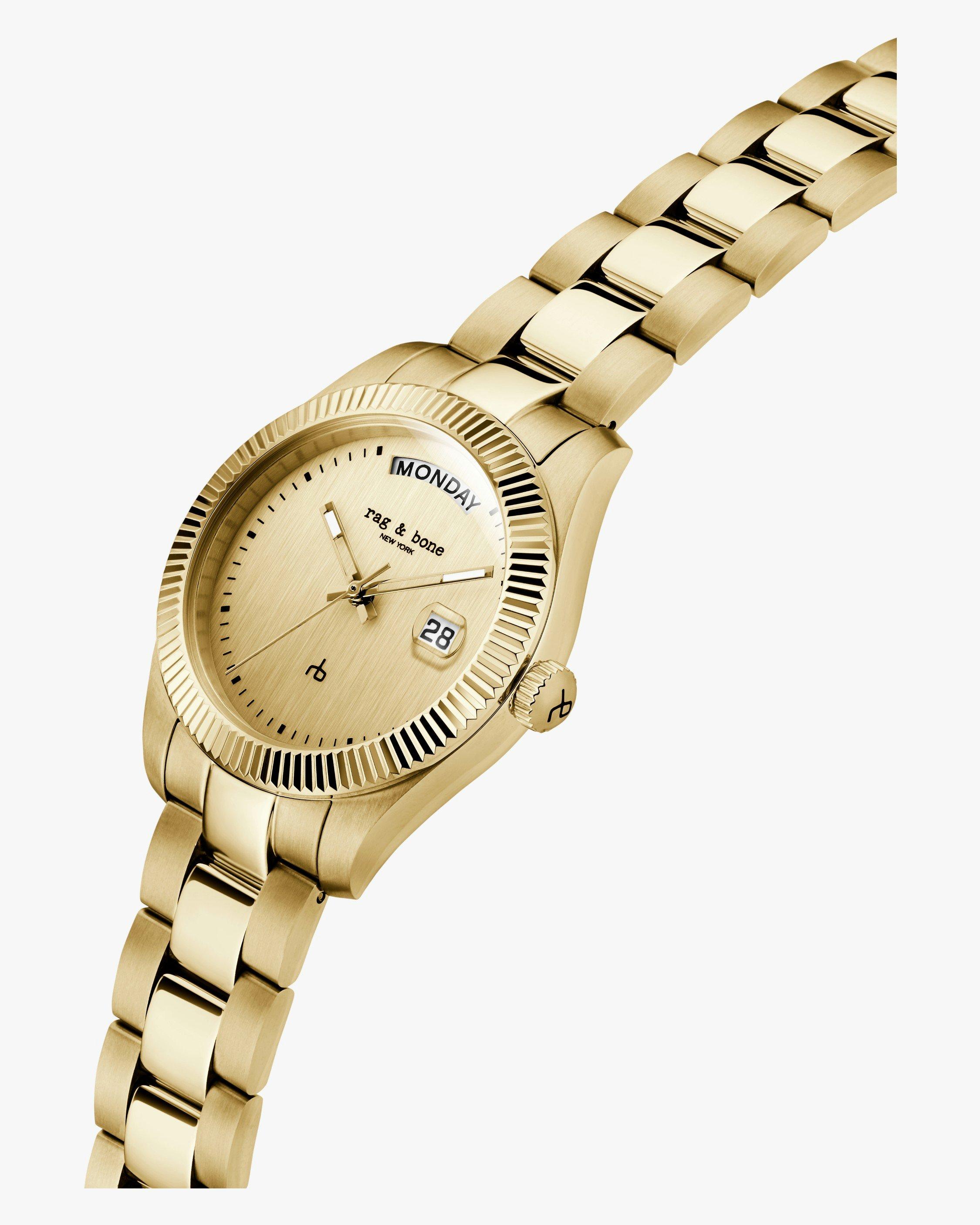 Lex Day Date Bracelet Watch, 34mm - Gold | rag & bone