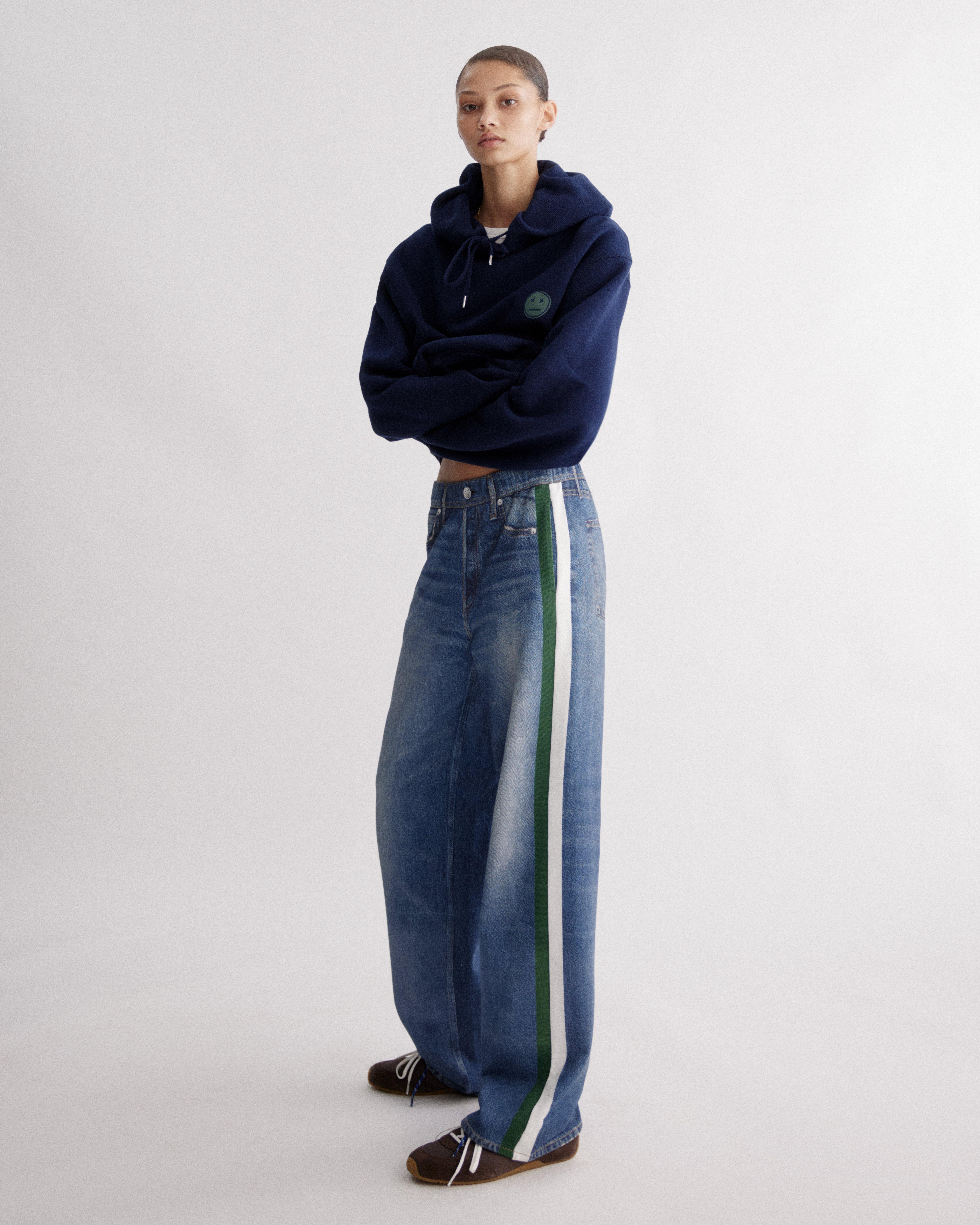 rb Miramar Sport Stripe Track Pant - Cosmos Green White Stripe | rag & bone