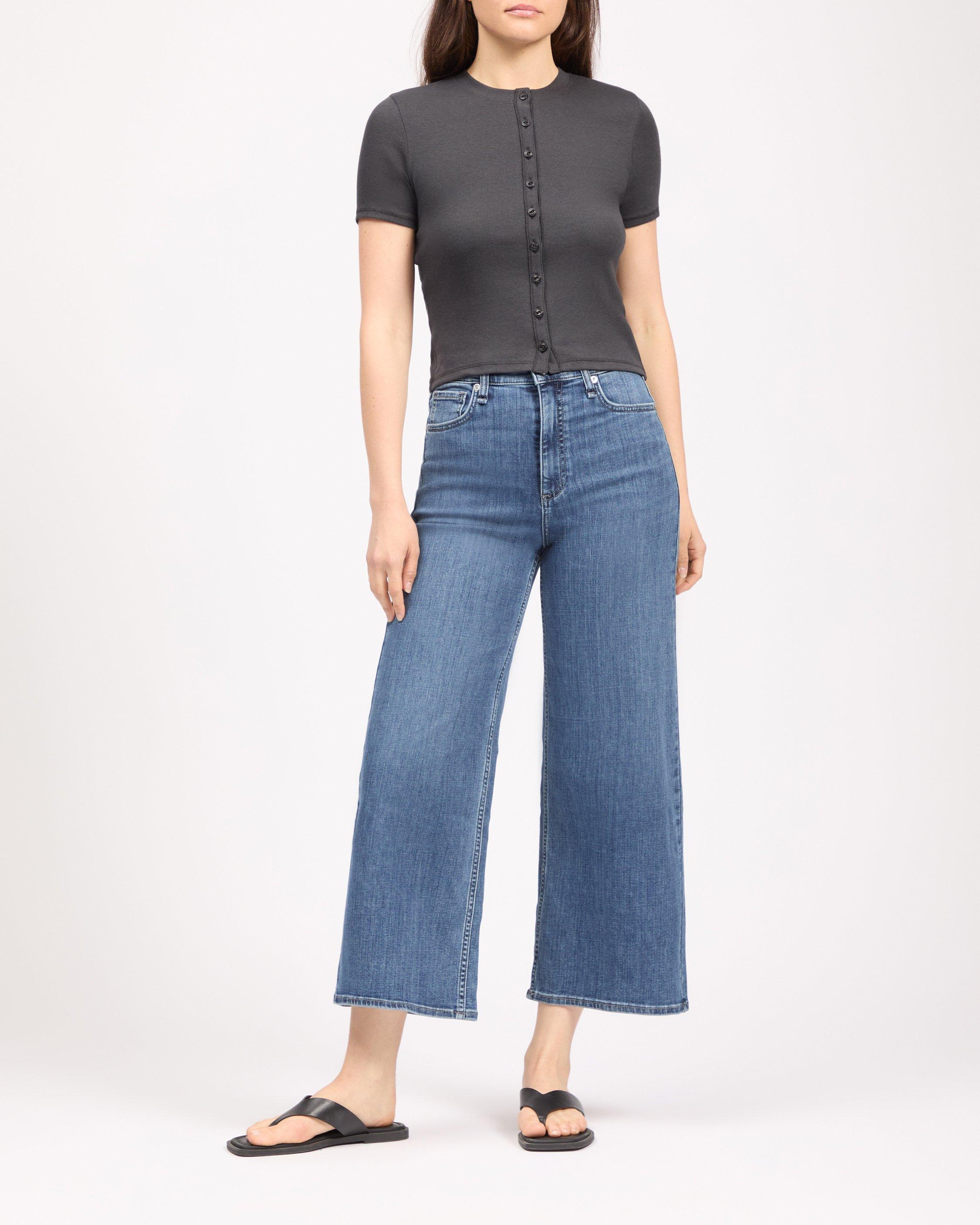 Essie Ribbed Button Top - Black | rag & bone