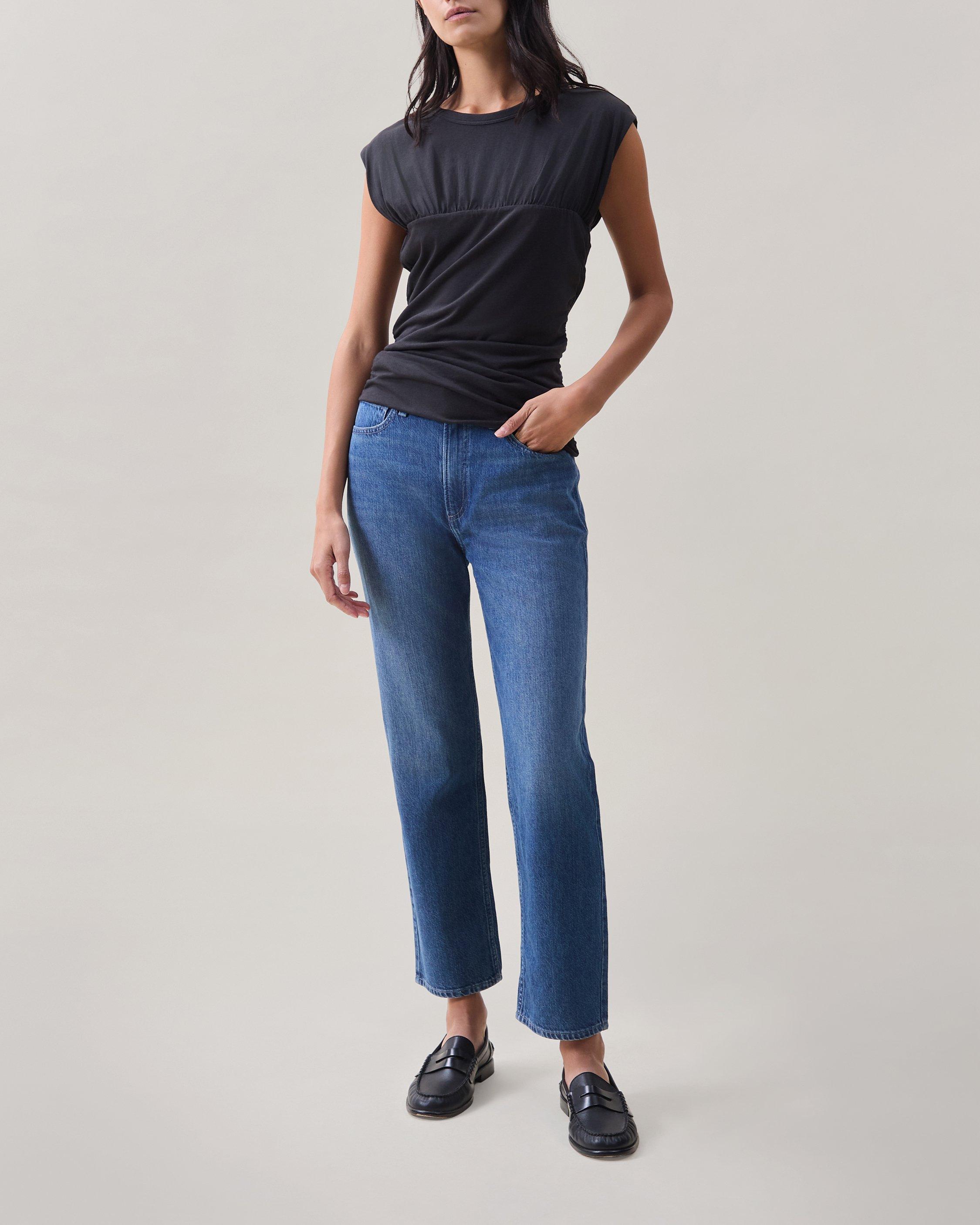 The Jersey Banded Top - Dark Grey | rag & bone