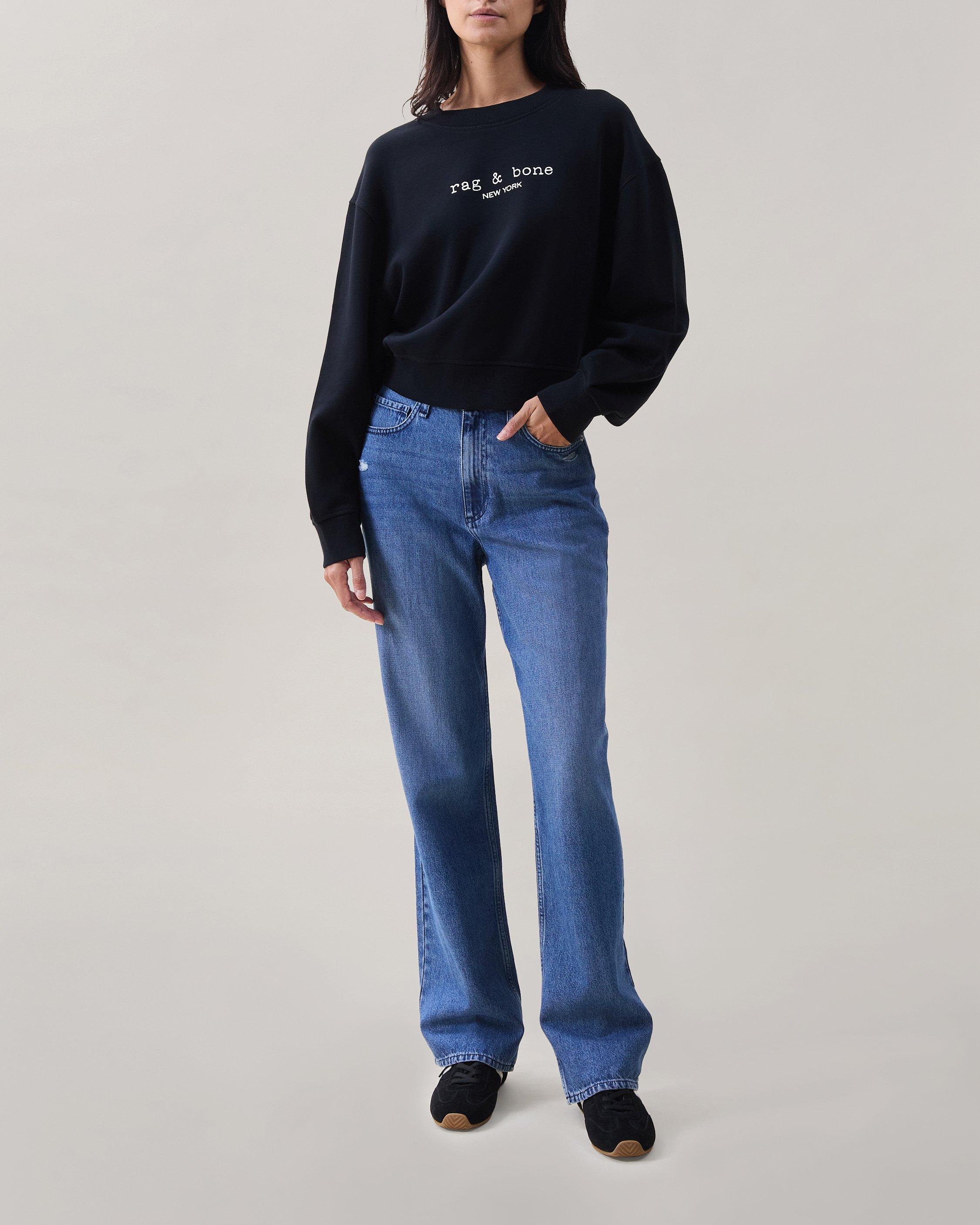 Logo Terry Sweatshirt - Black | rag & bone