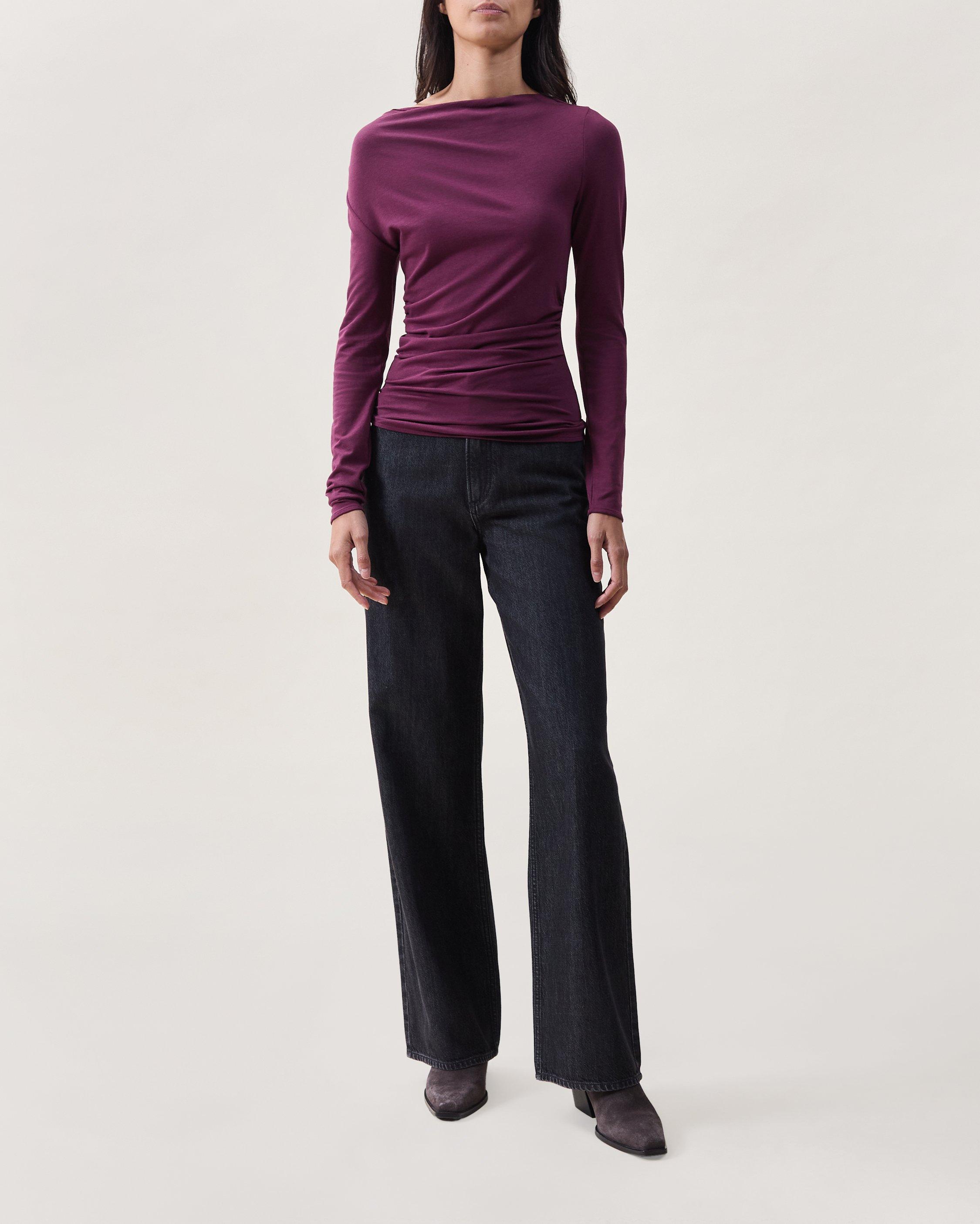 Lucy Ruched Top - Dark Berry | rag & bone