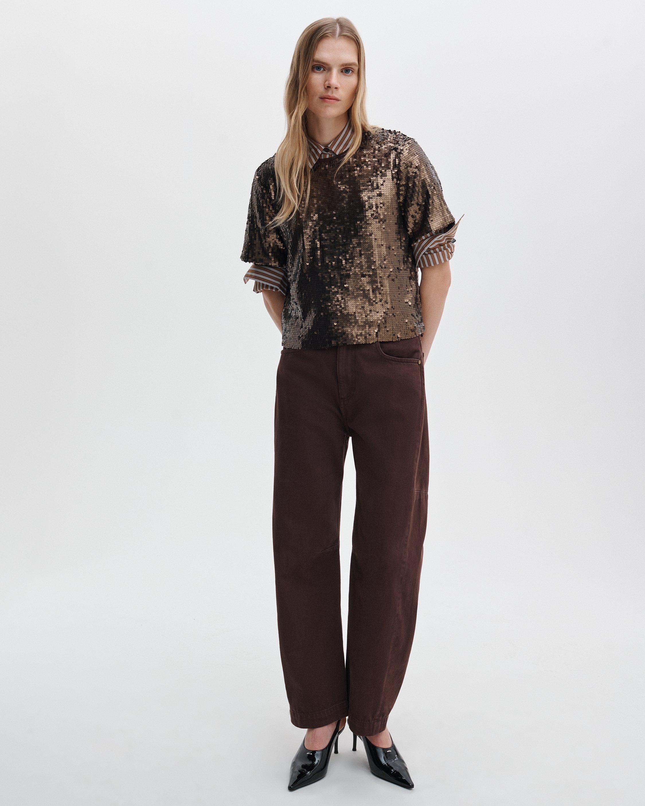 Lucy Sequined Tee - Coffee | rag & bone