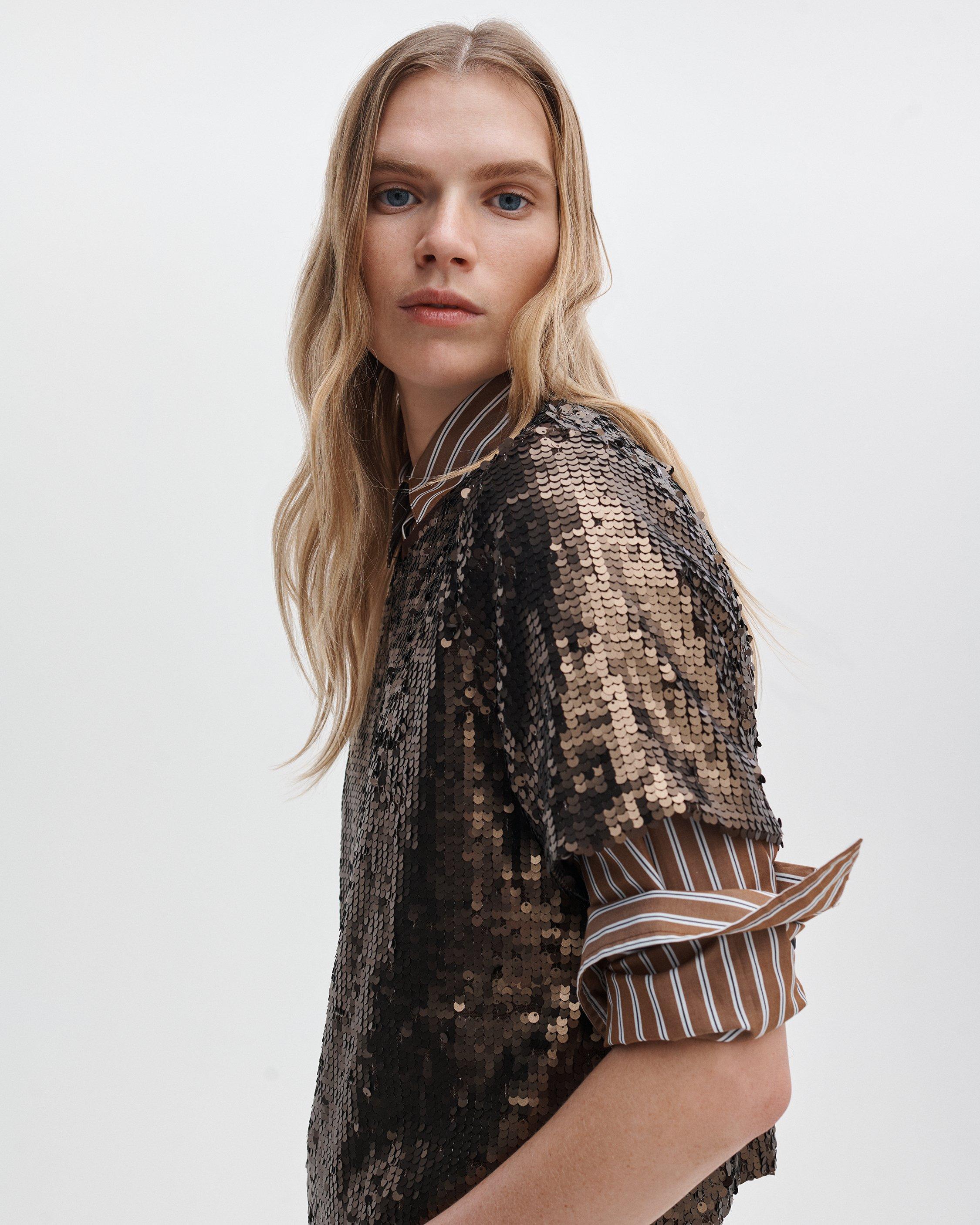 Lucy Sequined Tee - Coffee | rag & bone