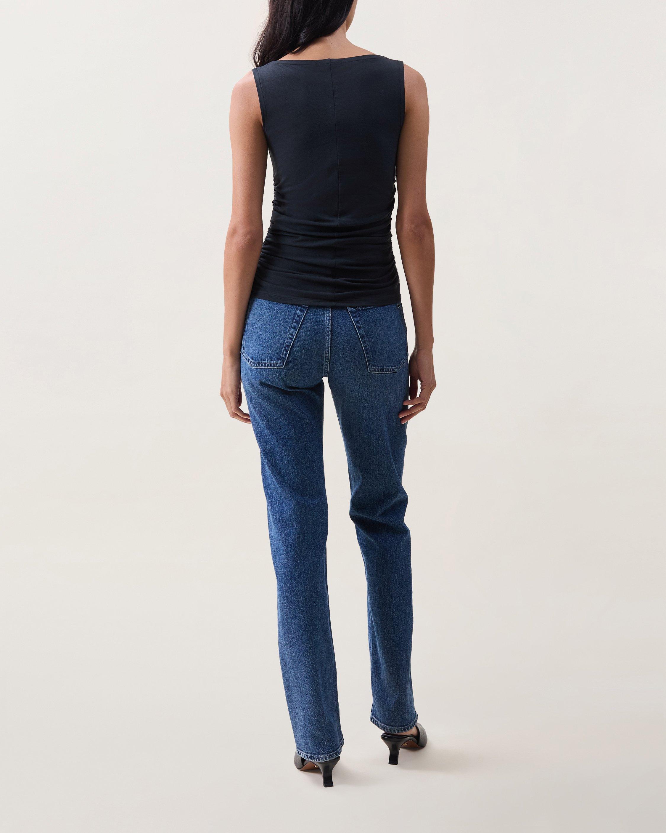 Lucy Ruched Tank Top - Black | rag & bone
