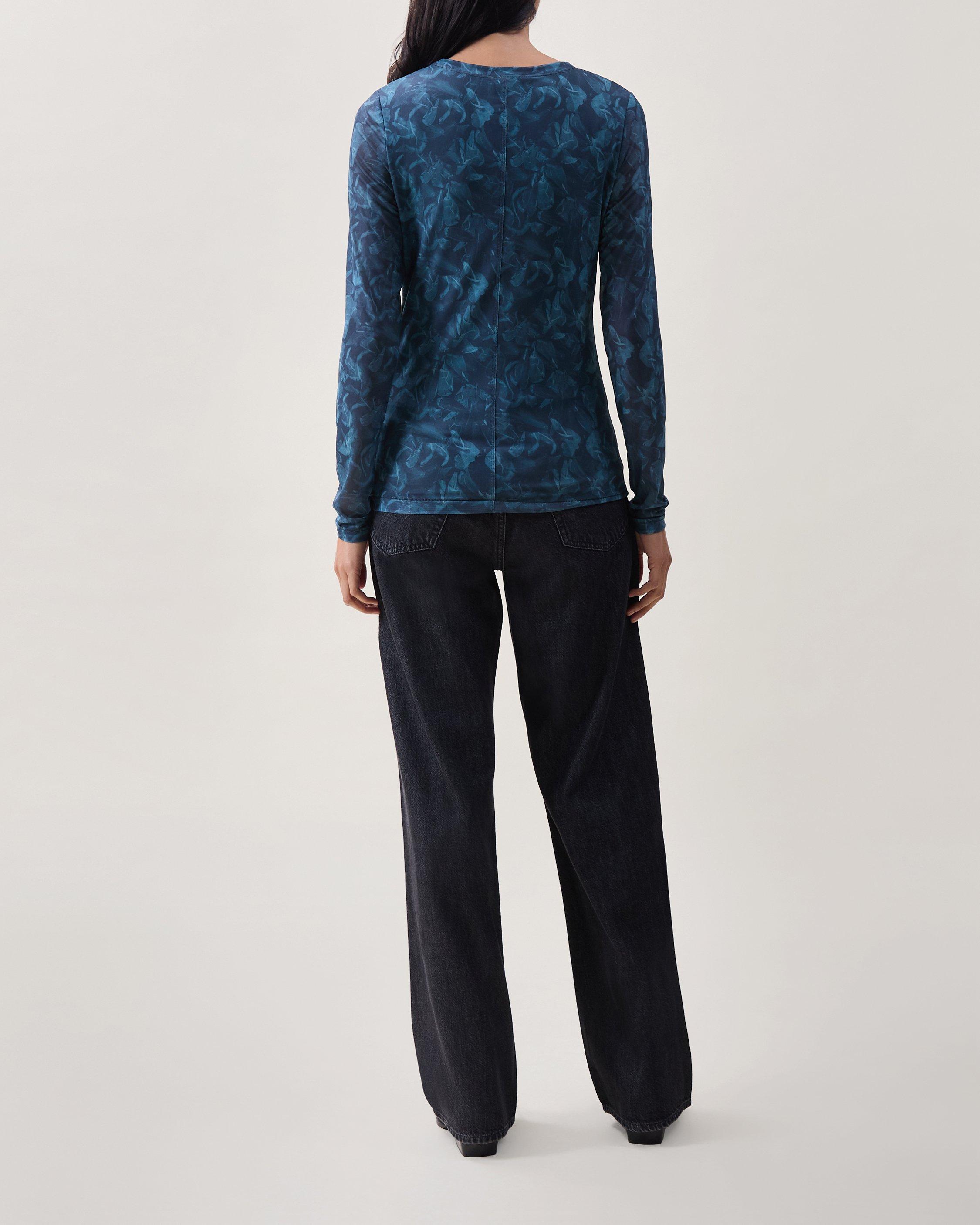 Aliyah Mesh Crewneck Top - Teal Multi | rag & bone