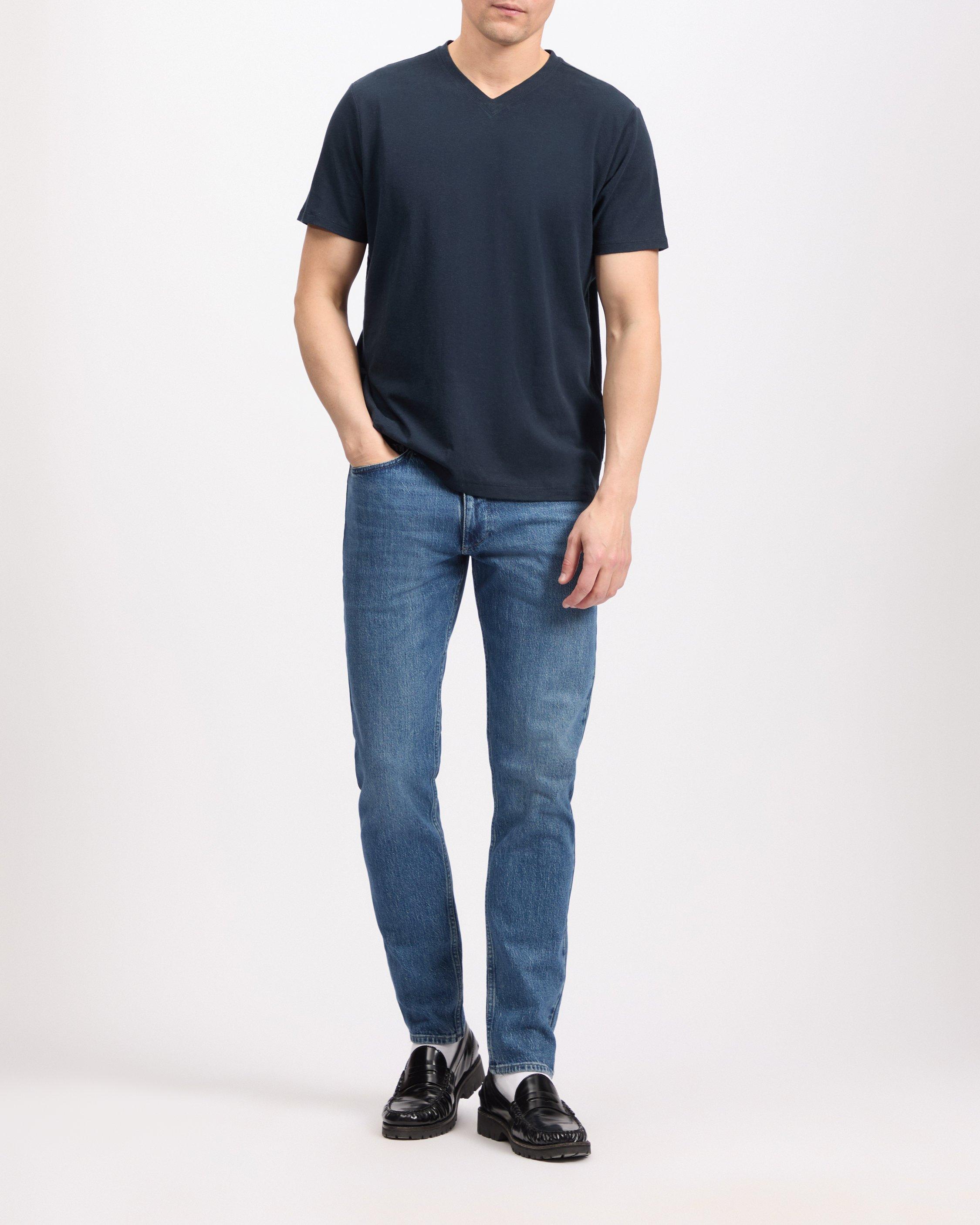 Darien Cotton-Linen Vee - Navy | rag & bone