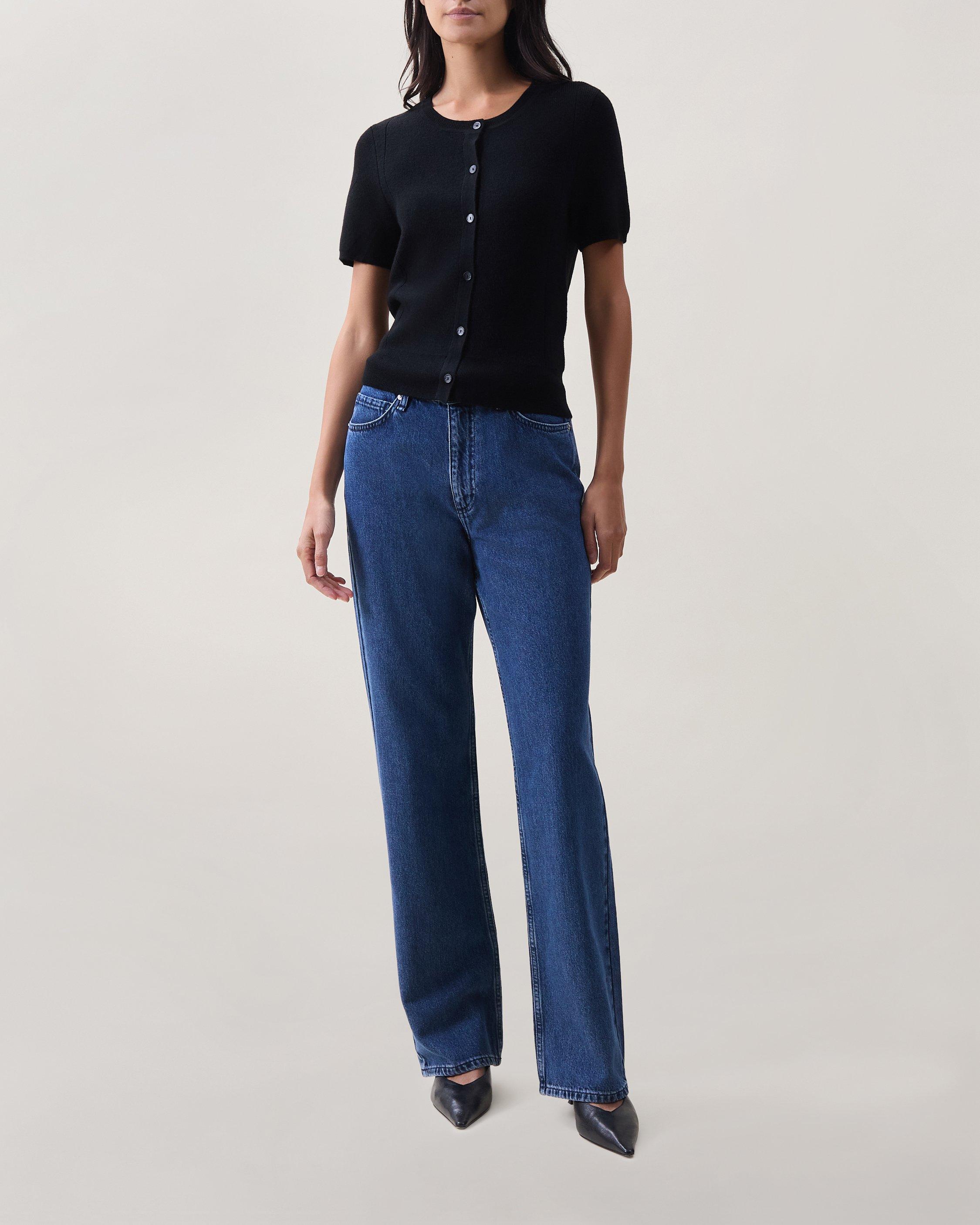 Michal Short-Sleeve Cardigan - Black | rag & bone