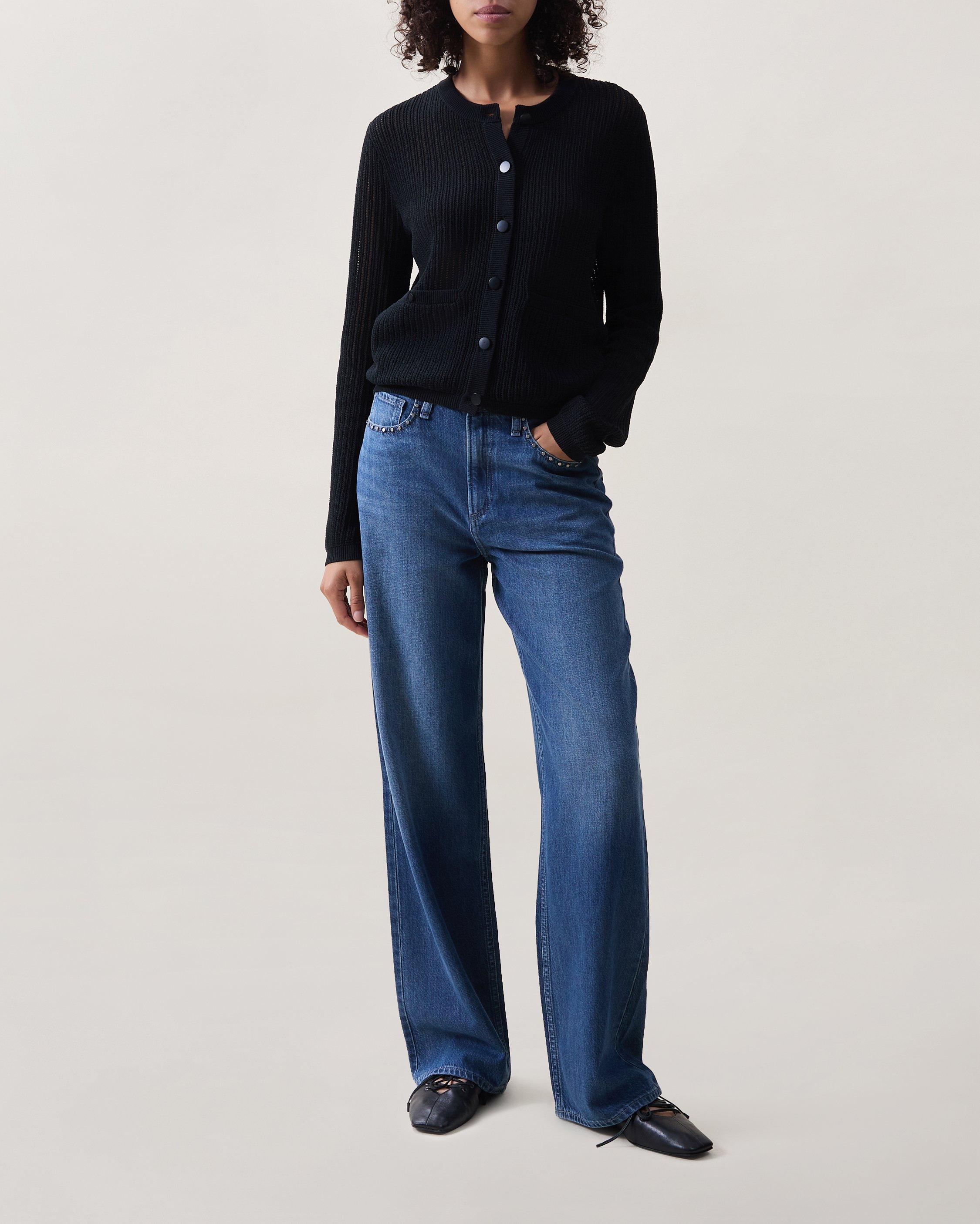 Vivi Open-Knit Cardigan - Black | rag & bone