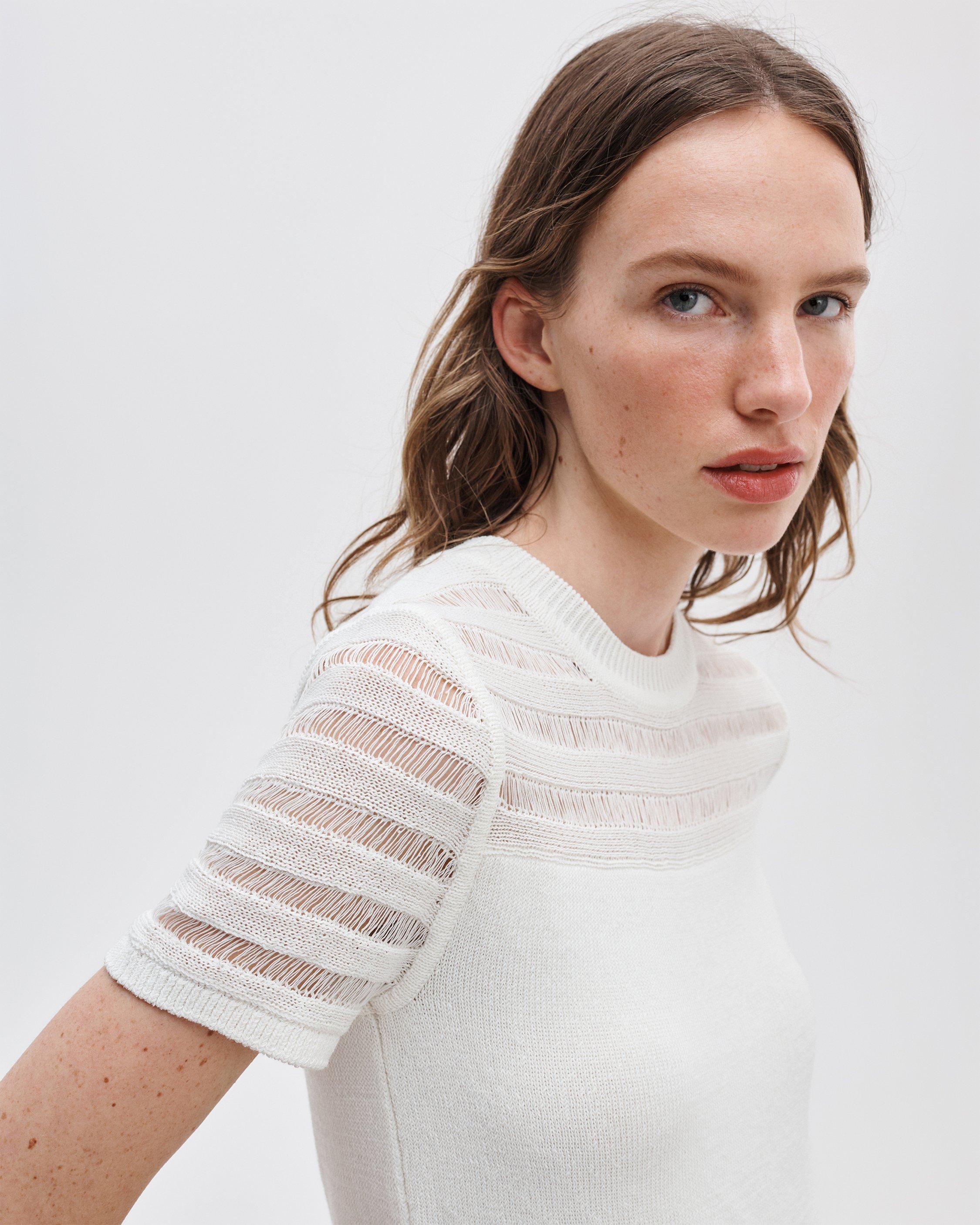 Britt Short-Sleeve Sweater - White | rag & bone