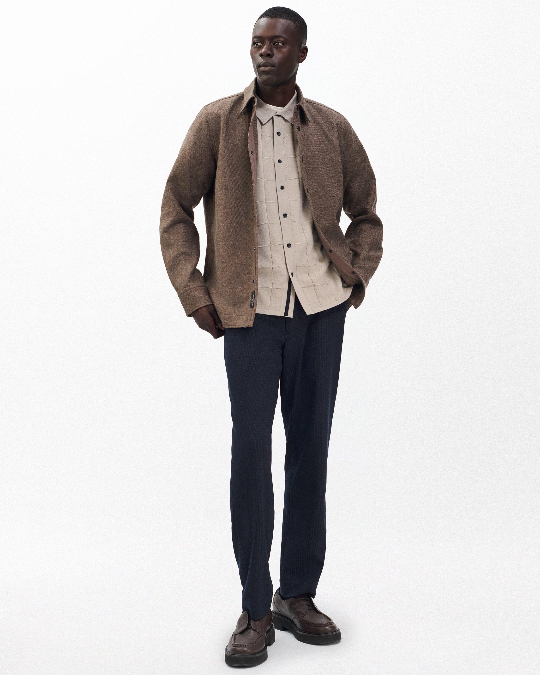 Dalton Windowpane Knit Shirt - Tan | rag & bone