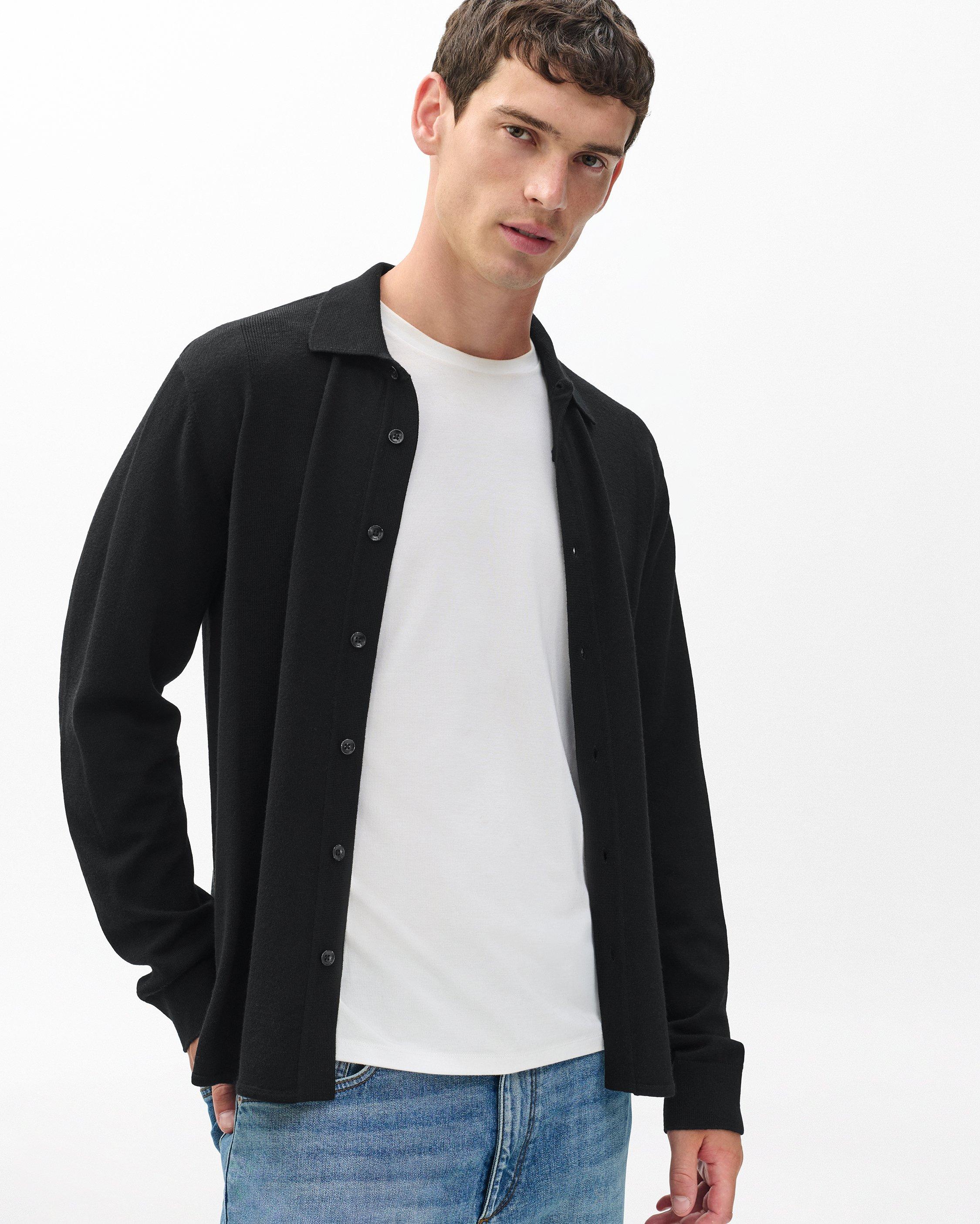 Crawford Wool-Cashmere Knit Shirt - Black | rag & bone