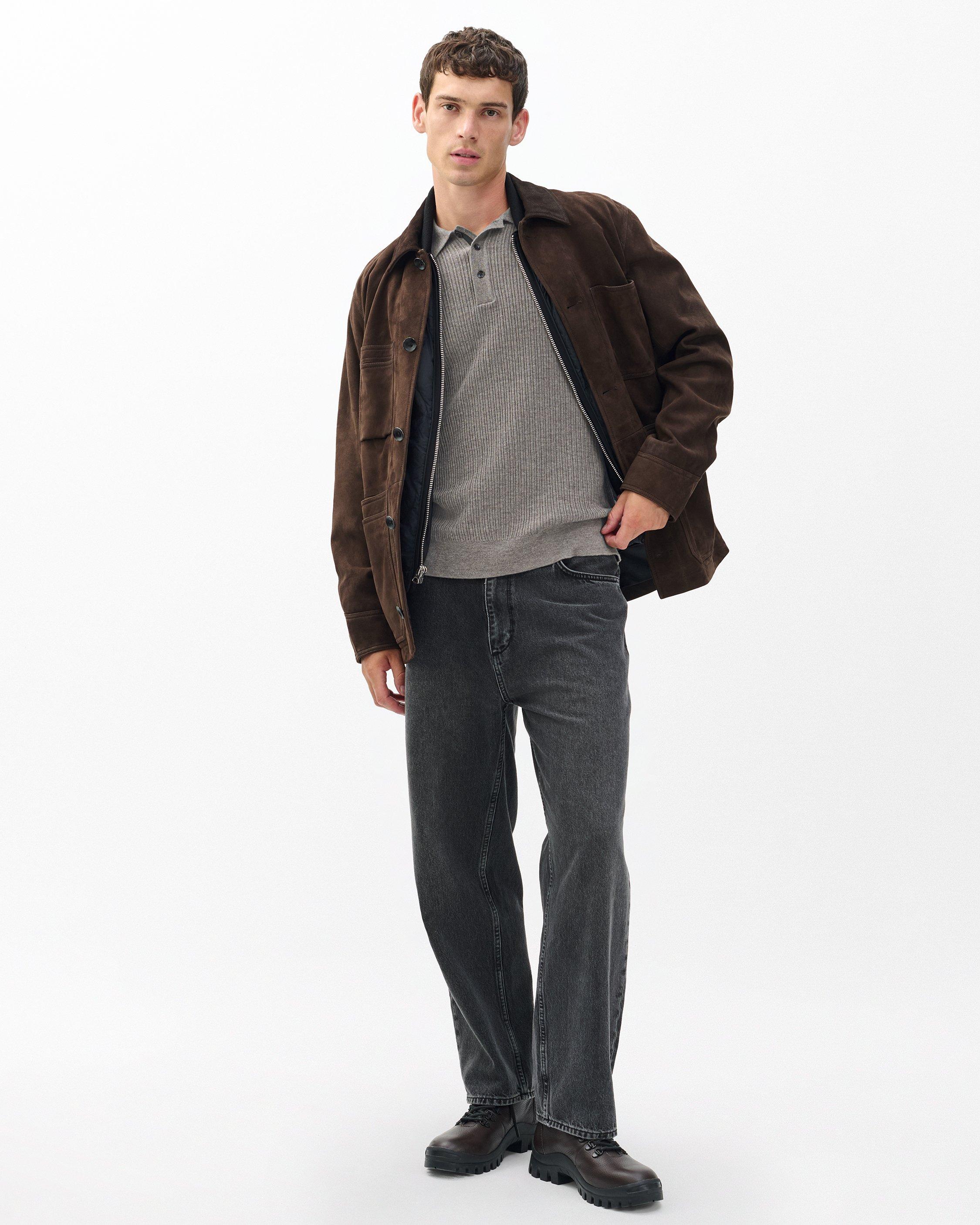Crawford Wool-Cashmere Polo Sweater - Brown | rag & bone