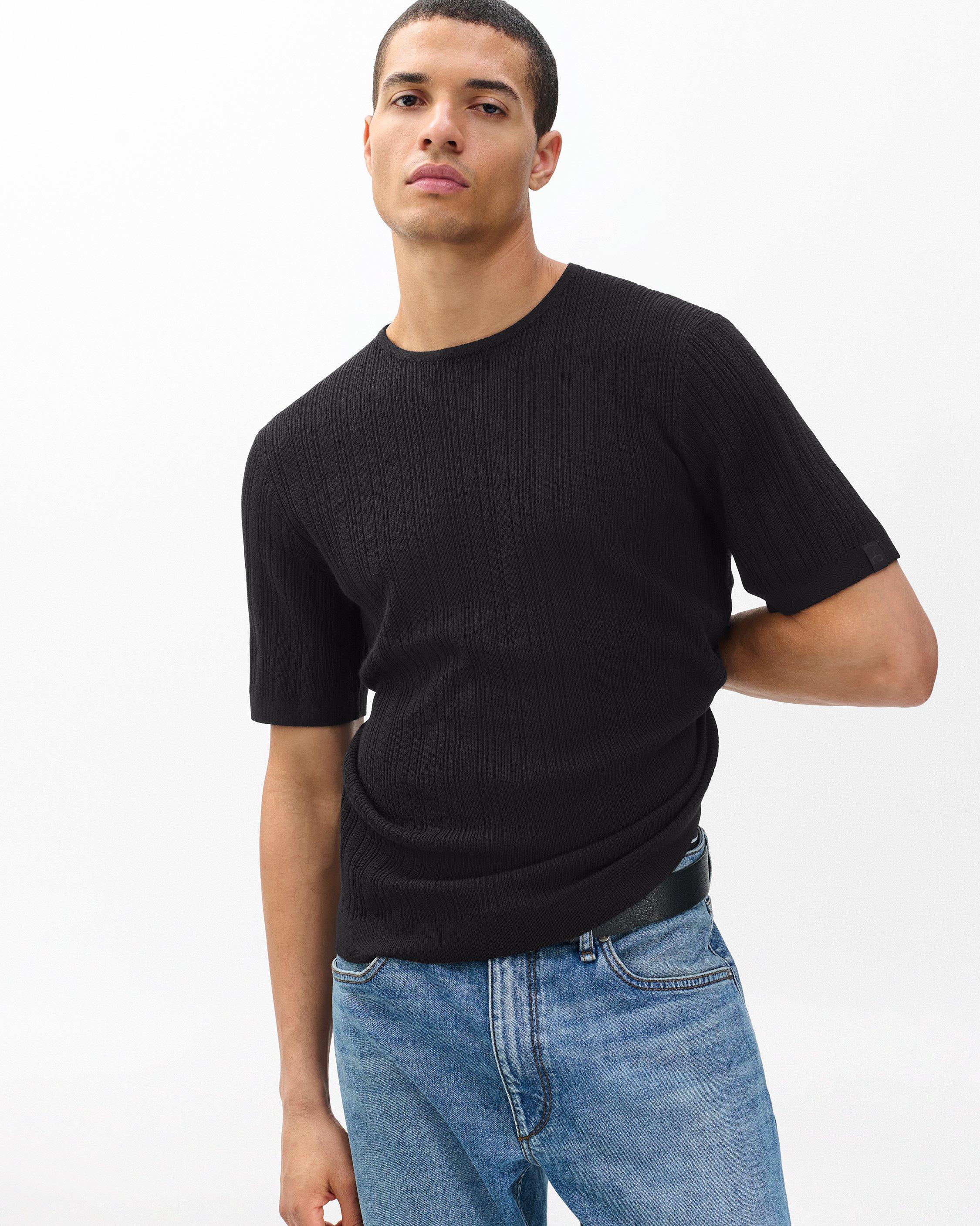 Crawford Wool-Cashmere Sweater Tee - Black | rag & bone