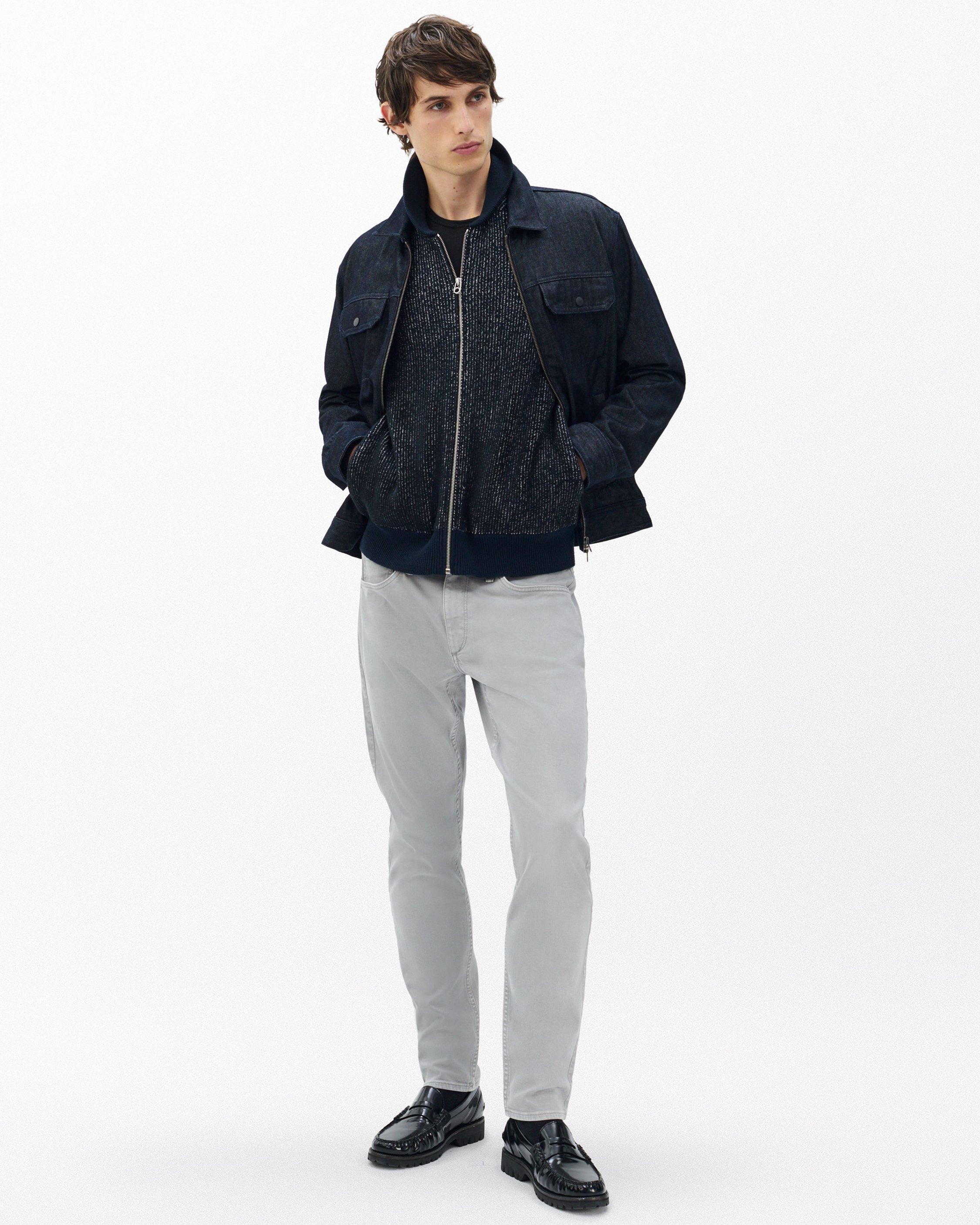 Simon Full-Zip Bomber Sweater - Navy Multi | rag & bone