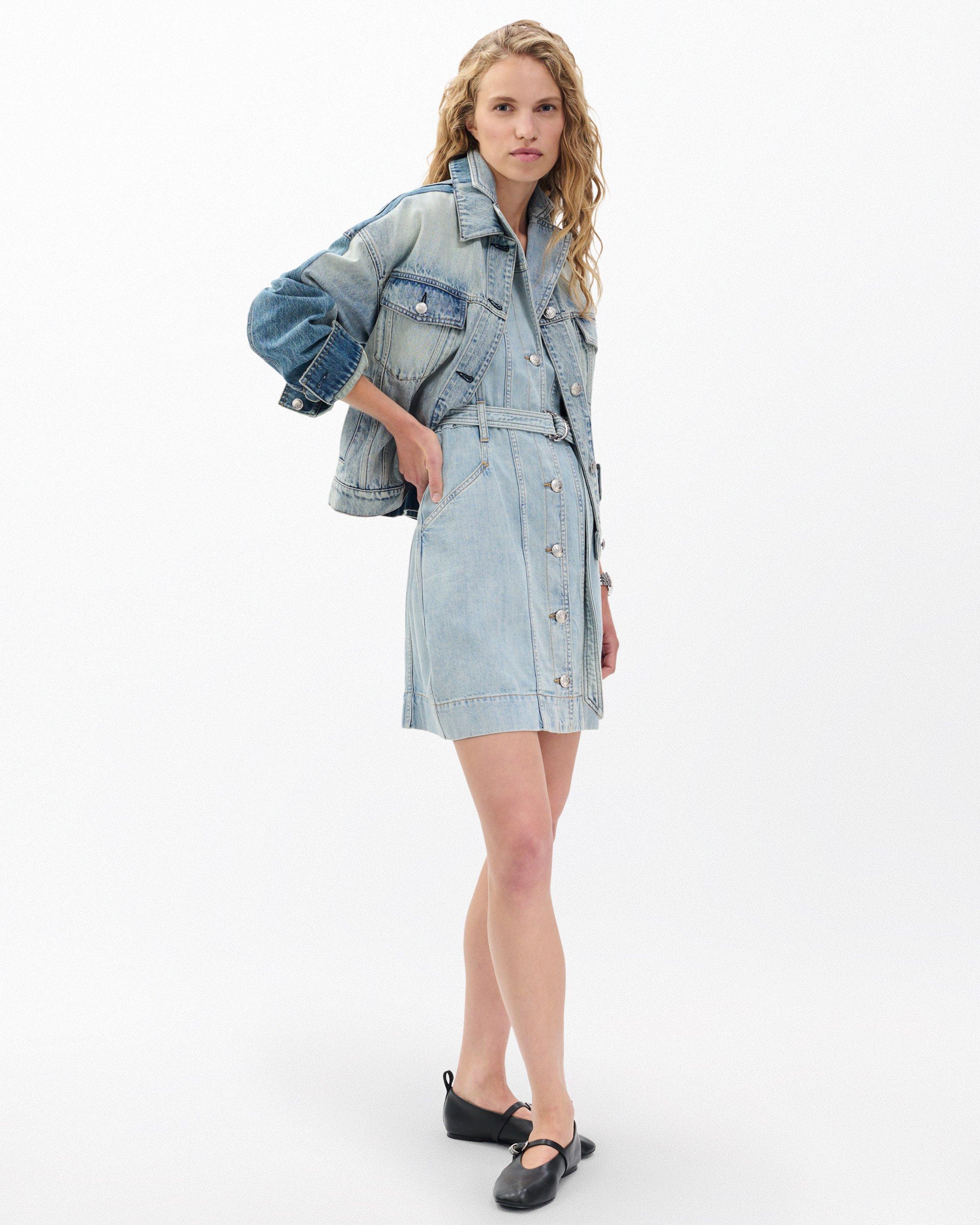 Renata Belted Denim Mini Dress - Mar | rag & bone