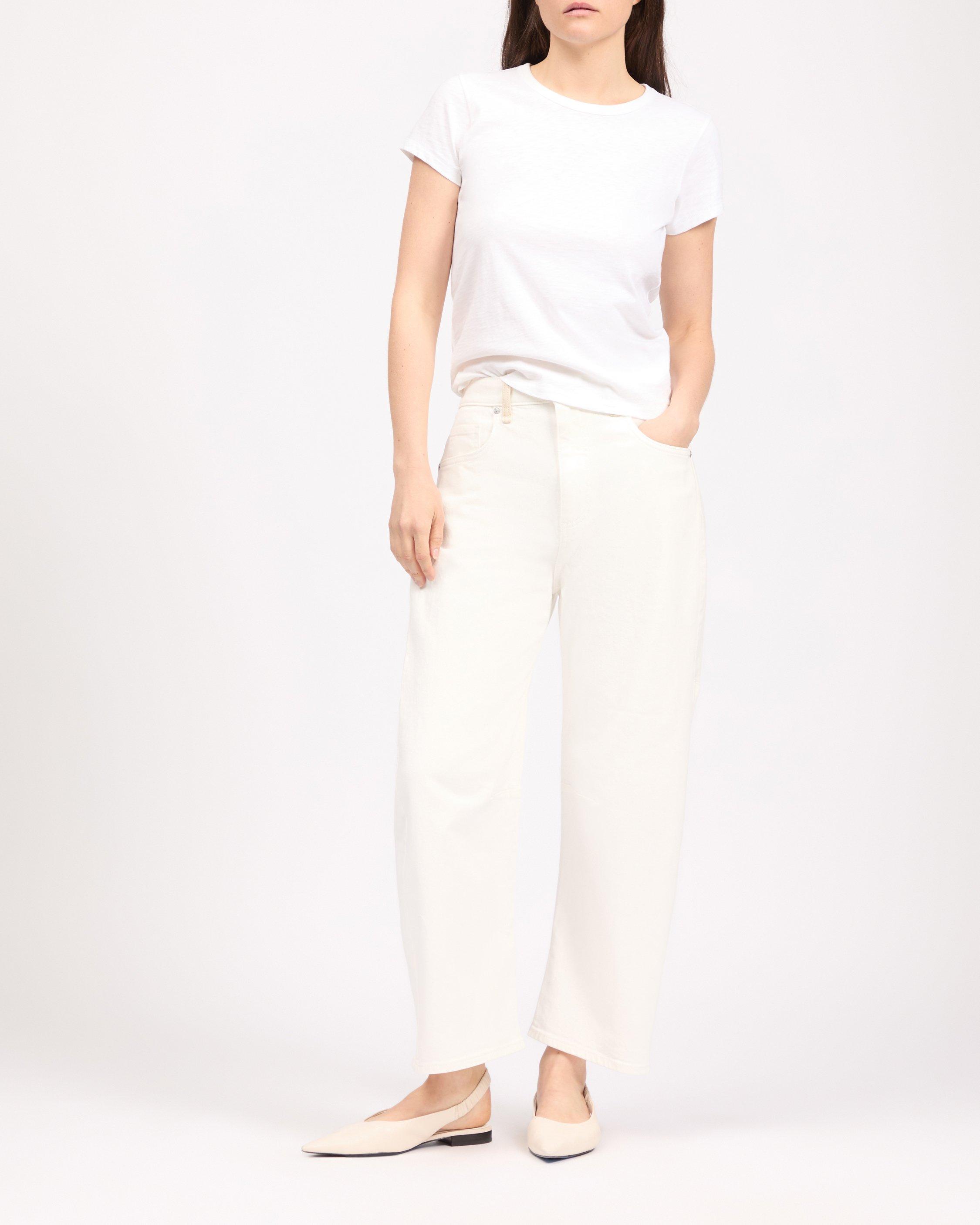 Chase High-Rise Barrel Jean - Beige/White | rag & bone
