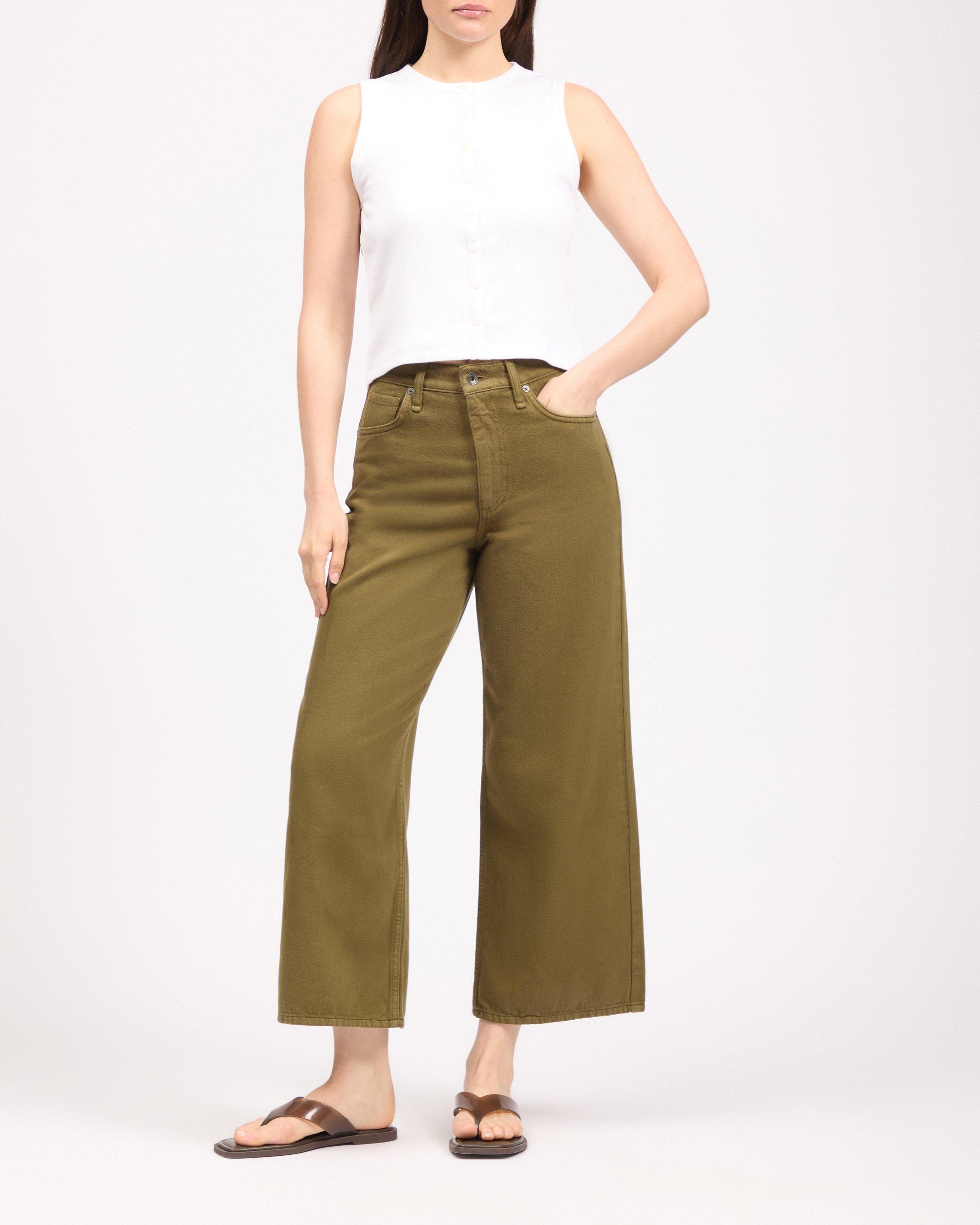 Annie Ankle Wide-Leg Jean - Olive | rag & bone