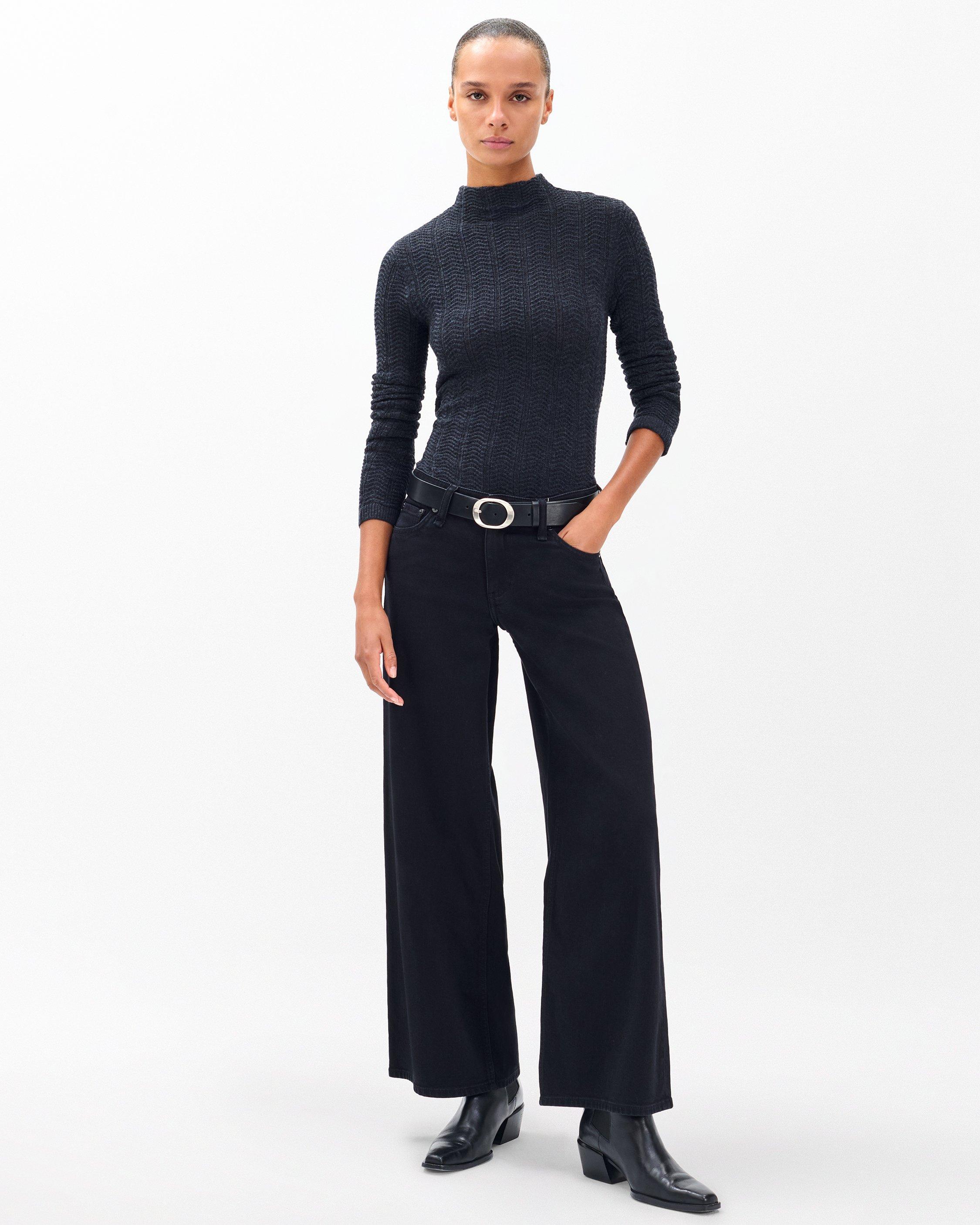 Aiden Wide-Leg Jeans - Black | rag & bone