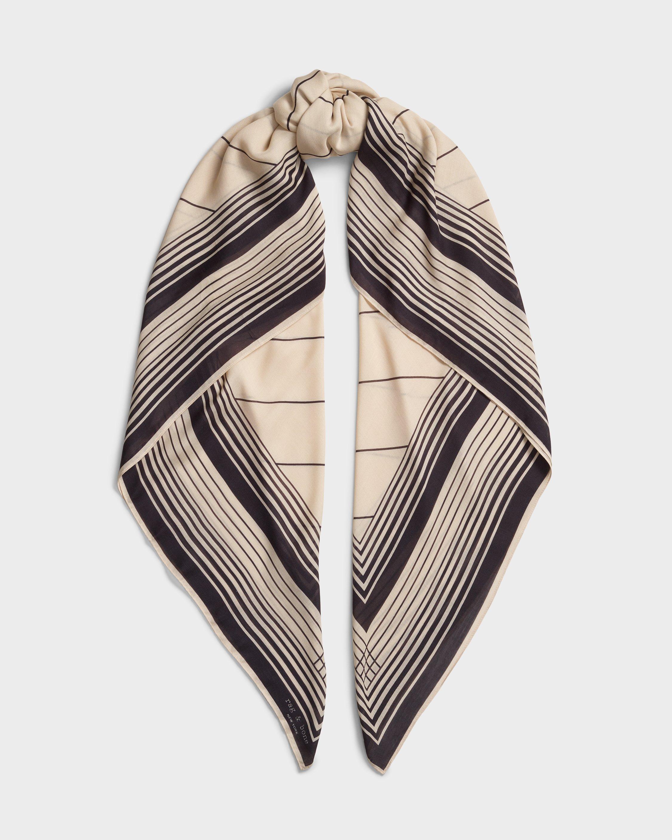 Erina Striped Scarf - Black Cream Stripe | rag & bone