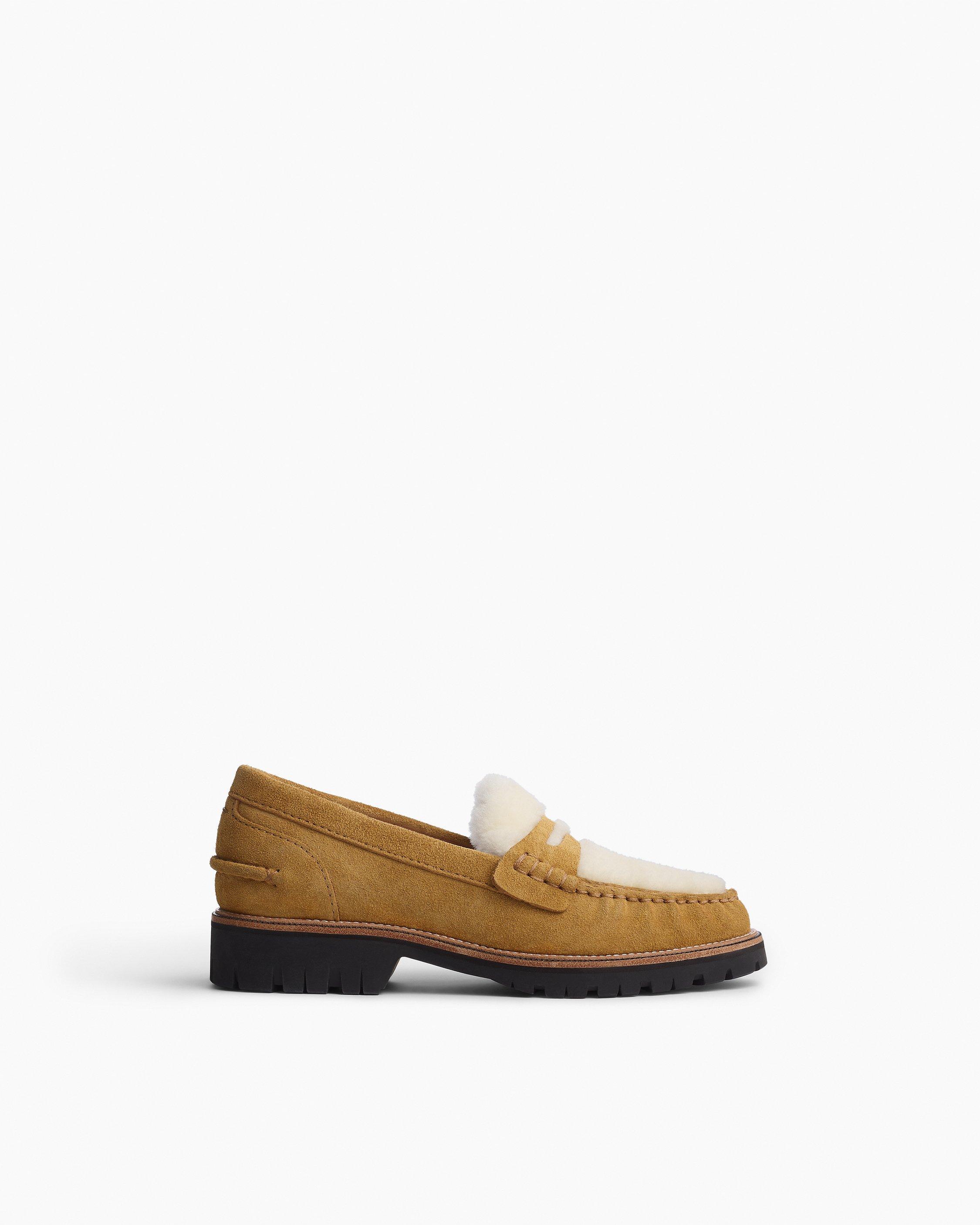 Corey Suede Shearling Loafers - Caramel Suede Shearling | rag & bone