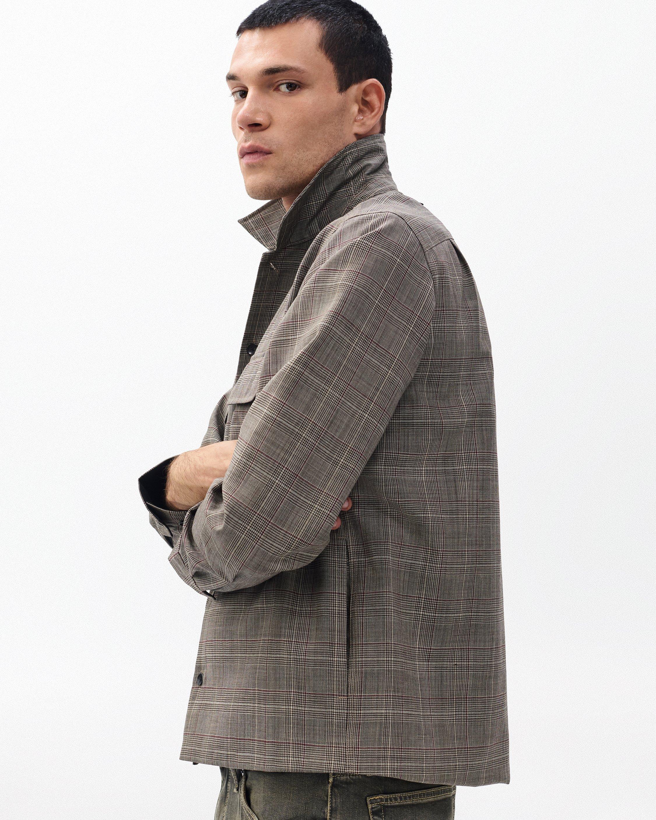 Isaiah Italian Wool Shirt Jacket - Grey Check | rag & bone