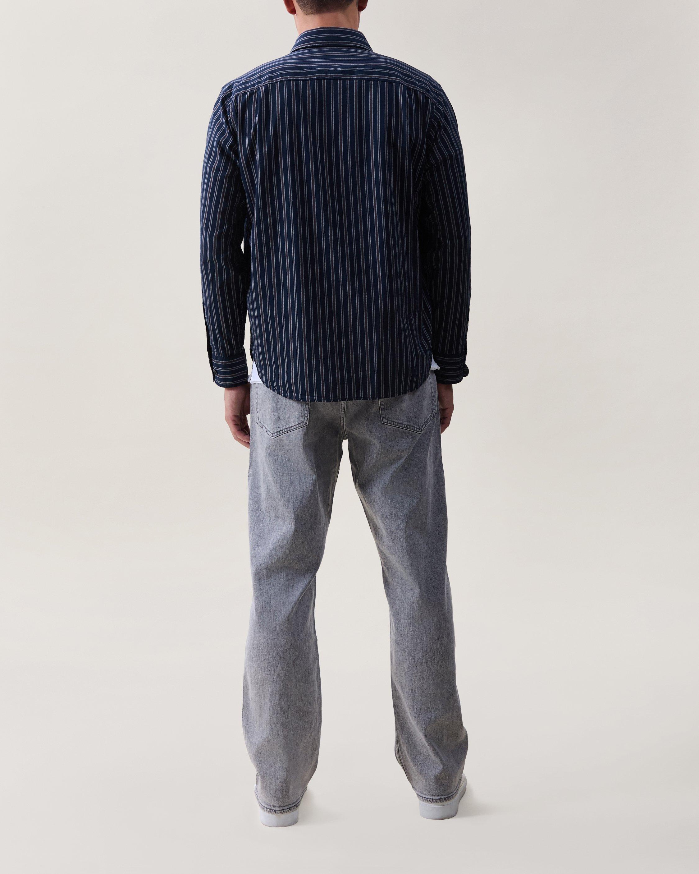 Griffin Poplin Striped Shirt - Navy Stripe | rag & bone