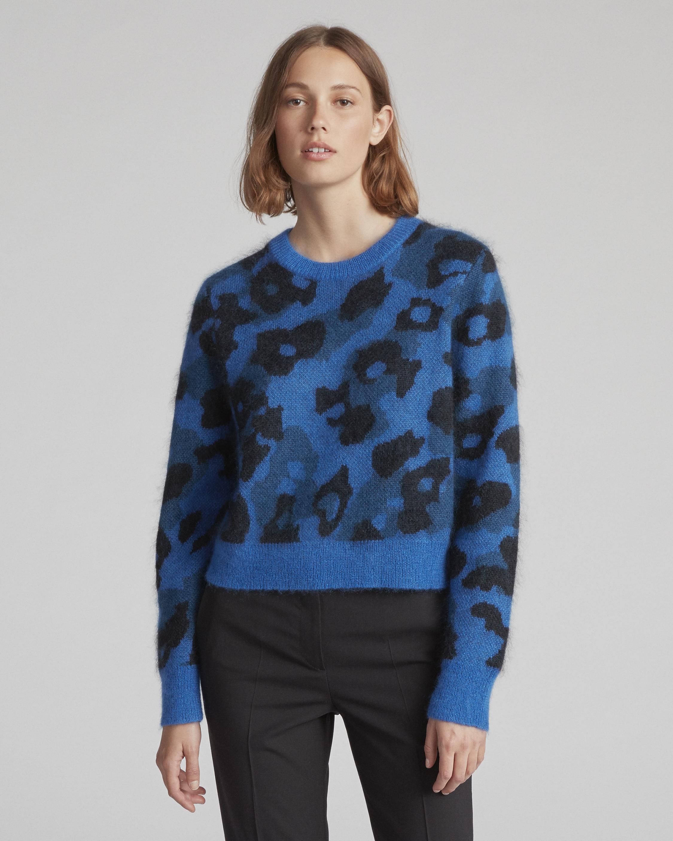 LEOPARD CREW - Bright Blue | rag & bone