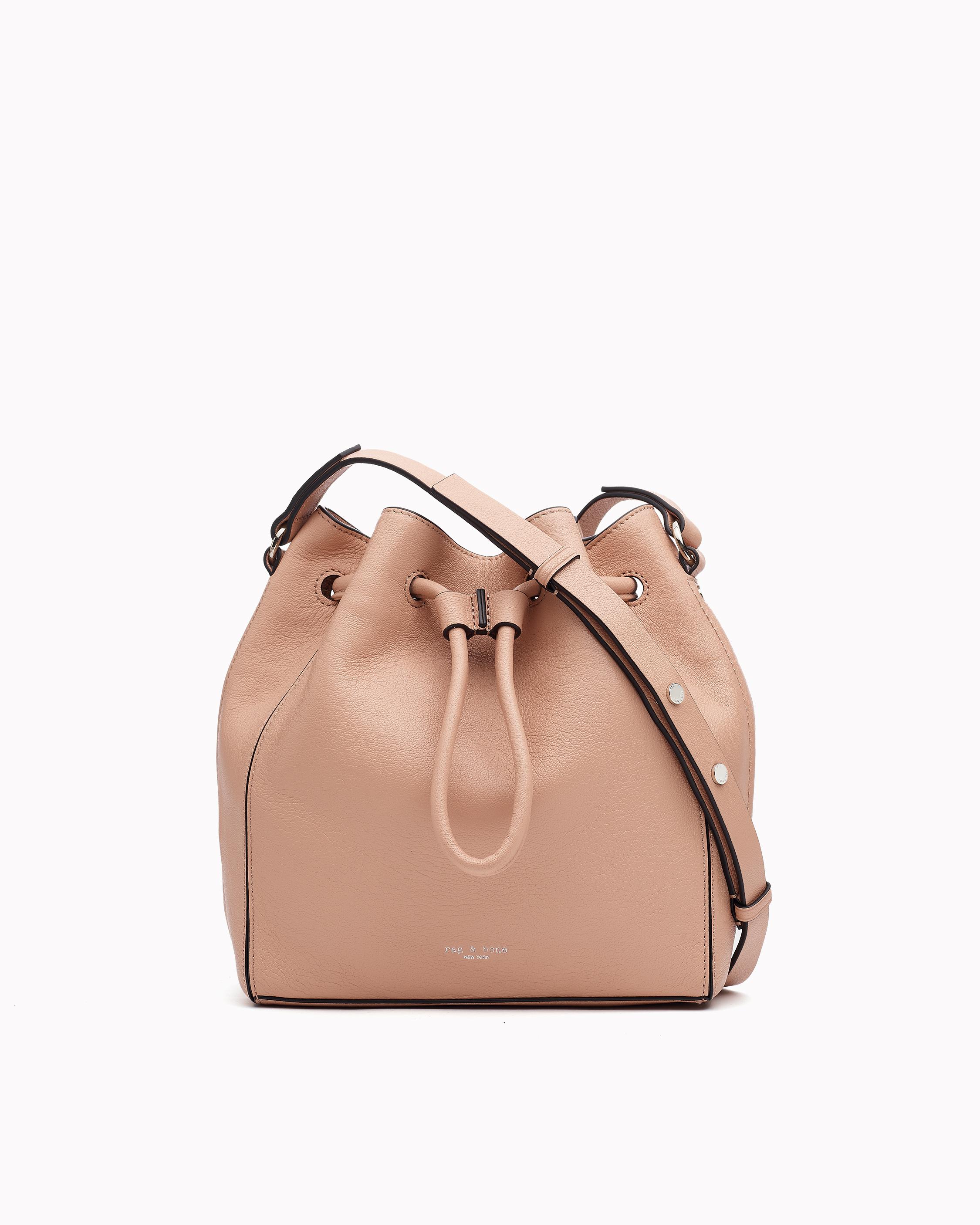 Aston Mini Leather Bucket Bag in Nude | rag & bone
