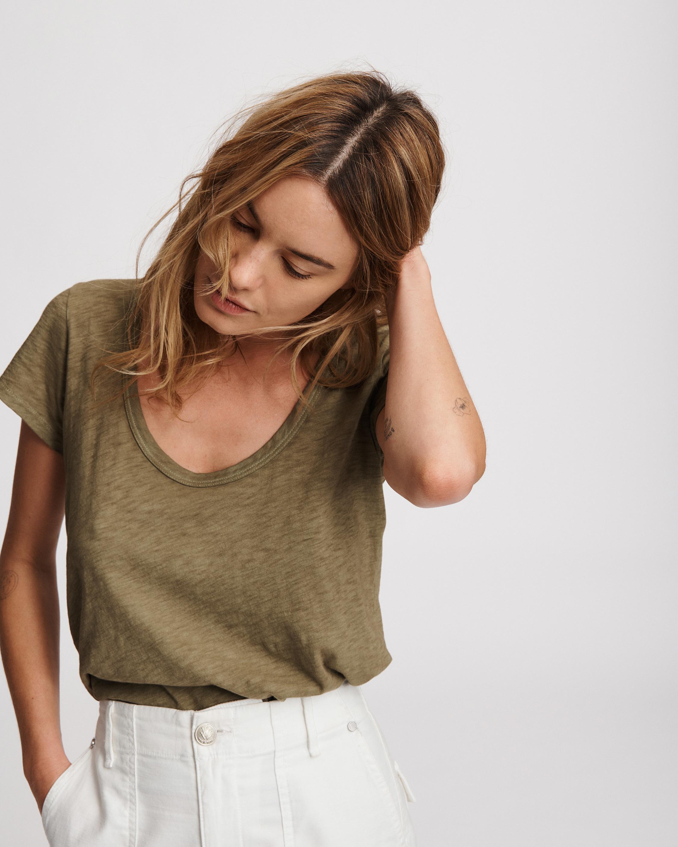 U NECK TEE - Rose Petal | rag & bone