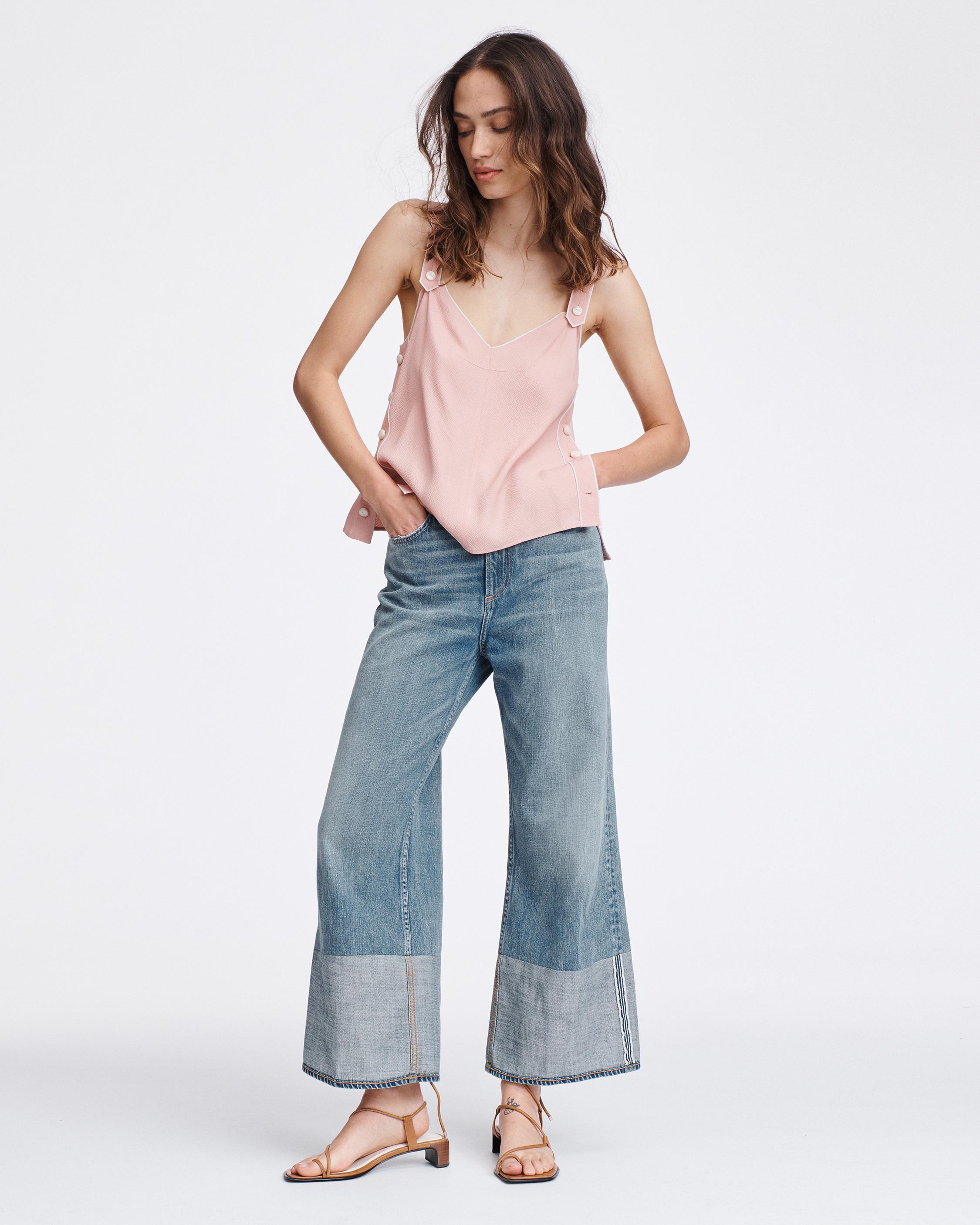 Tia Tank in Dusty Rose Twill Jacquard | rag & bone