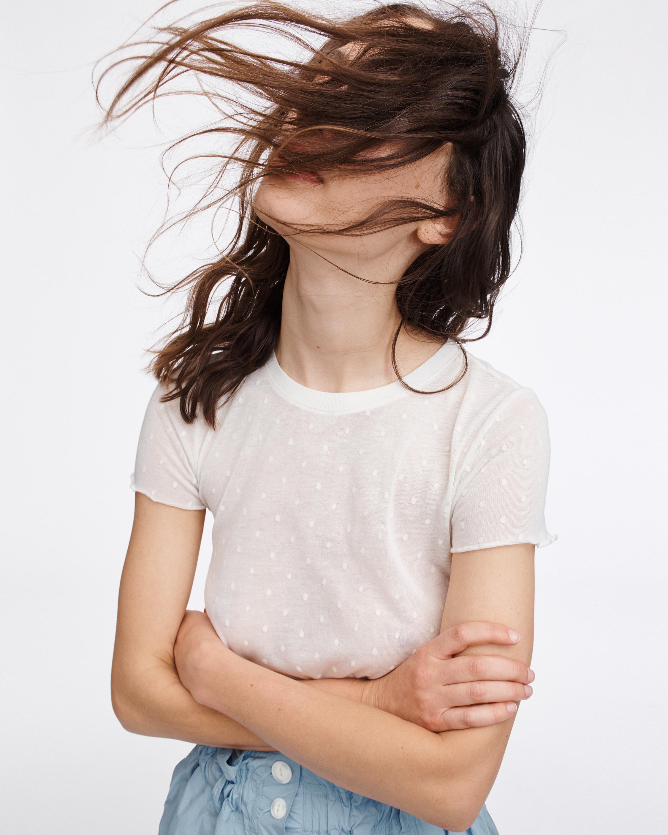 Bre Swiss Dot Short-Sleeve Shirt in White | rag & bone