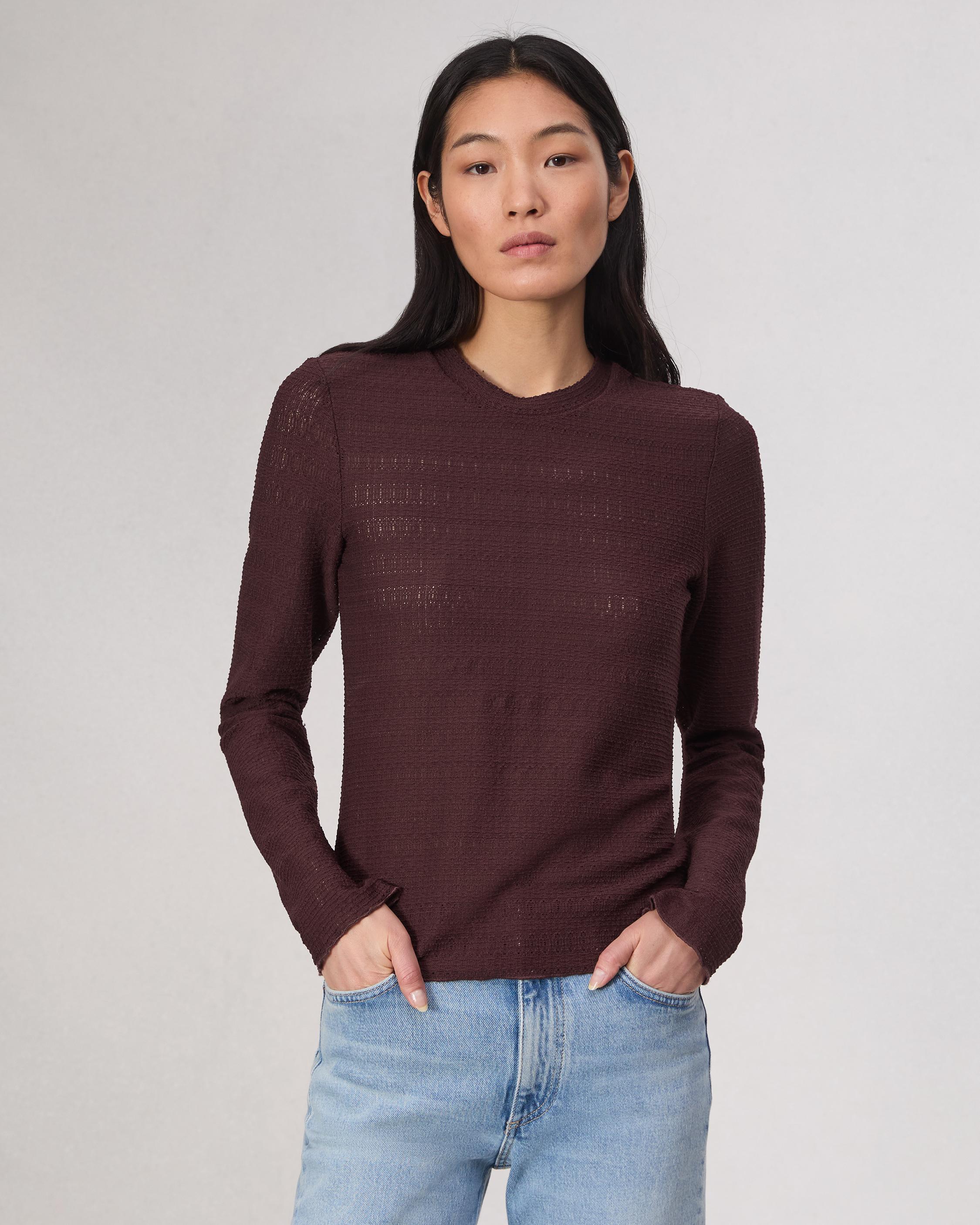 Julia Textured Tee - Dark Purple | rag & bone