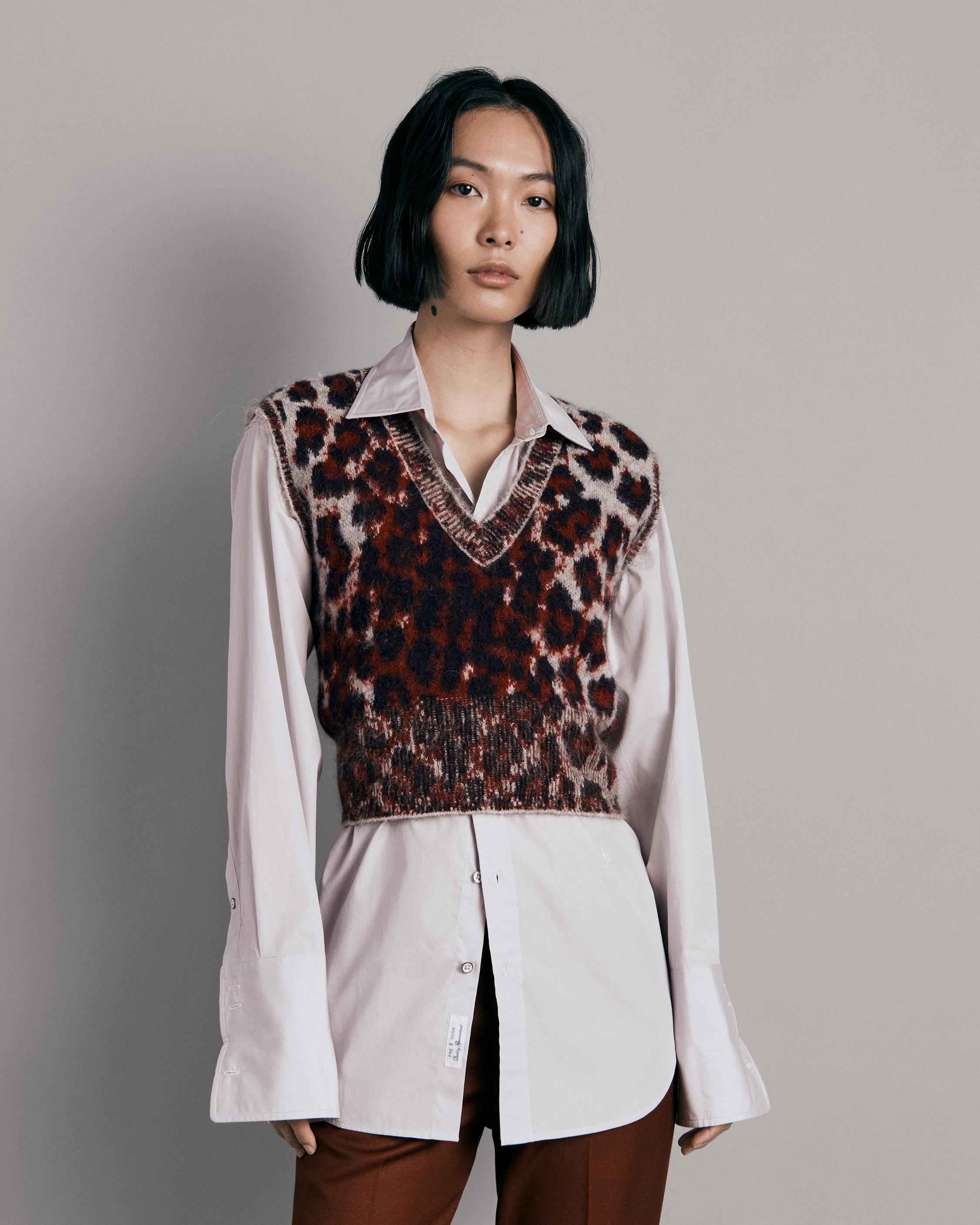Sarah Wool Leopard Vest | rag & bone