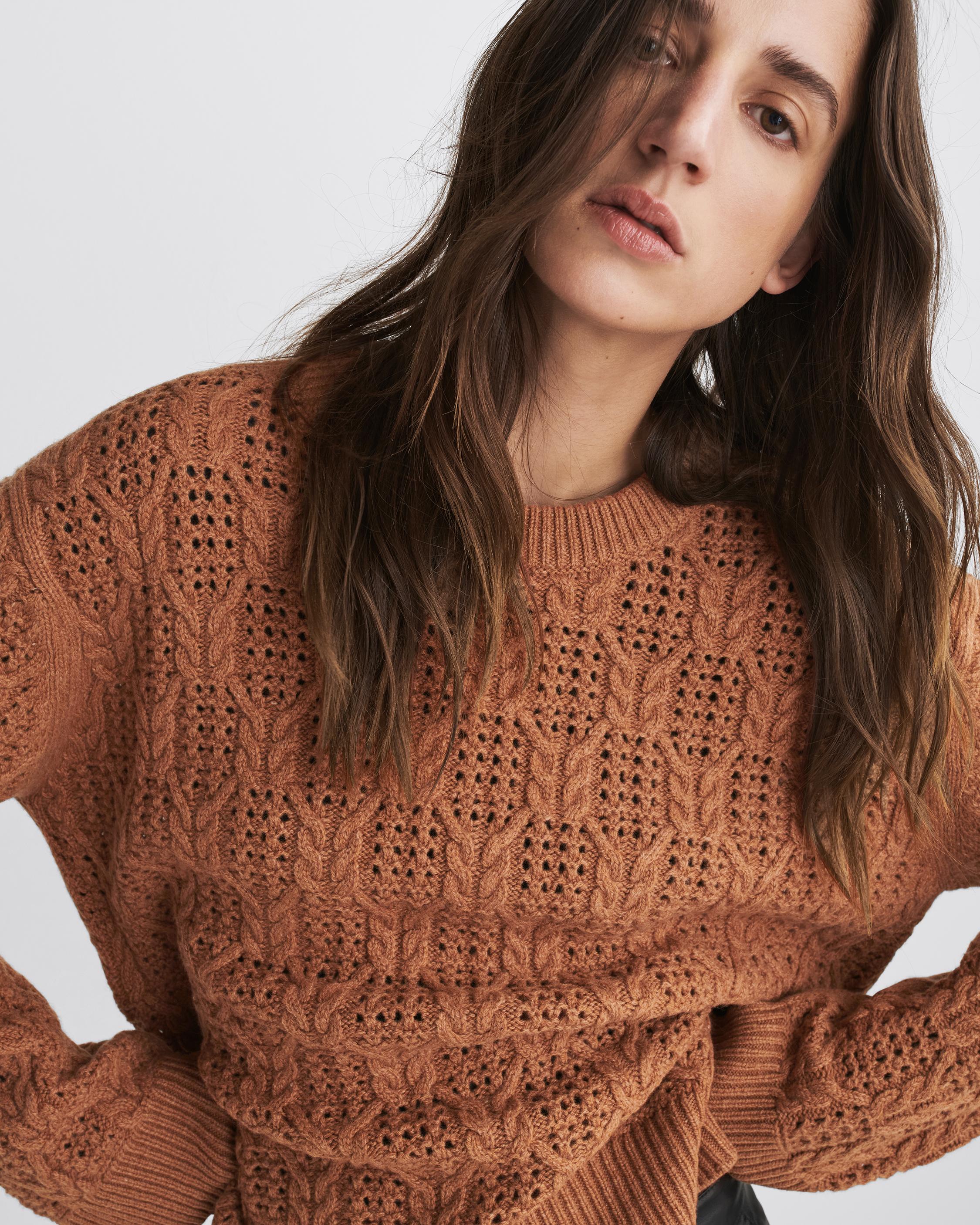 Divya Wool Cable Crew - Camel | rag & bone