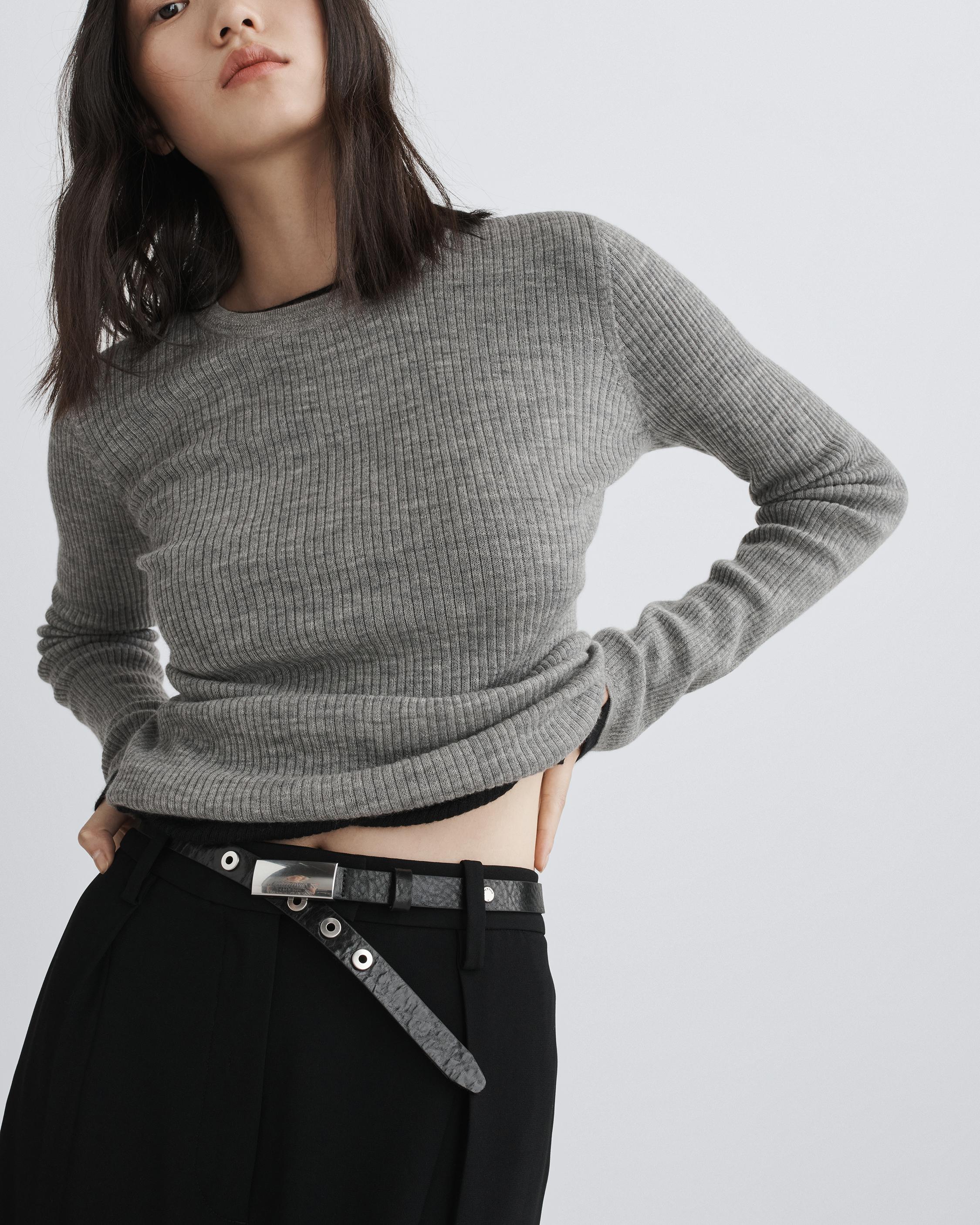 Mandee Ribbed Cashmere Crew - Black | rag & bone