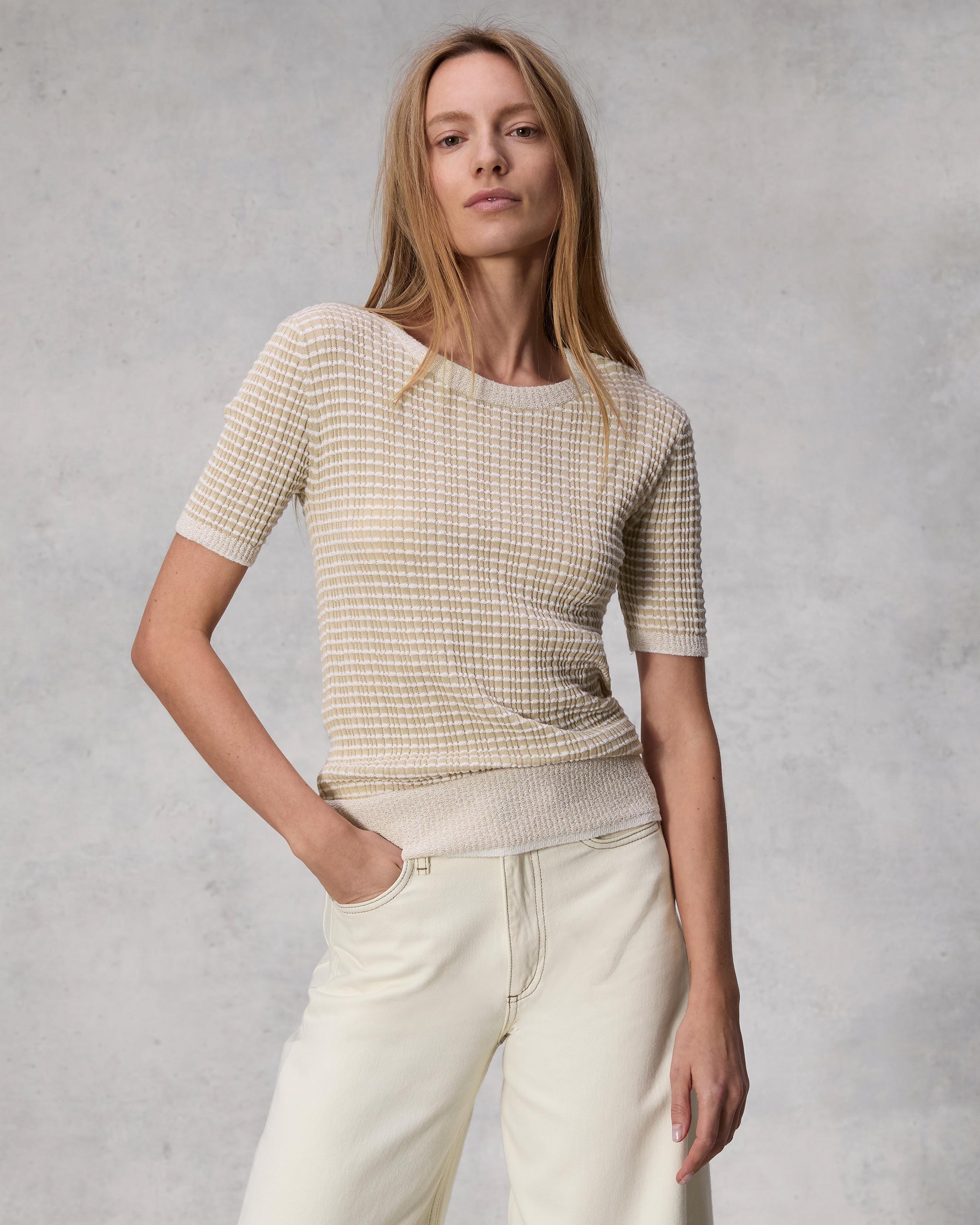 Kilee Striped Cotton Tee - Salute | rag & bone