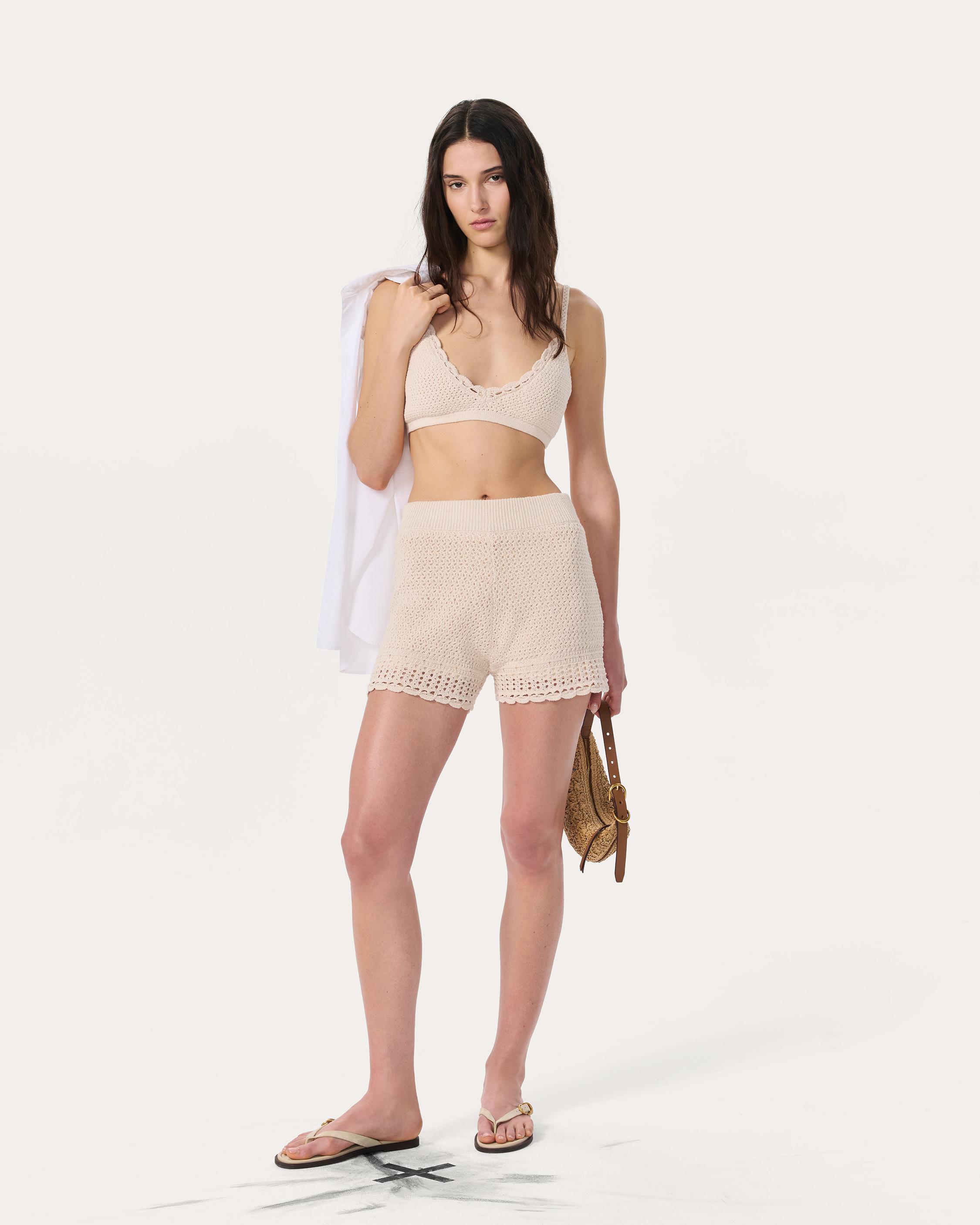 Khloe Open-Knit Shorts - Ivory | rag & bone